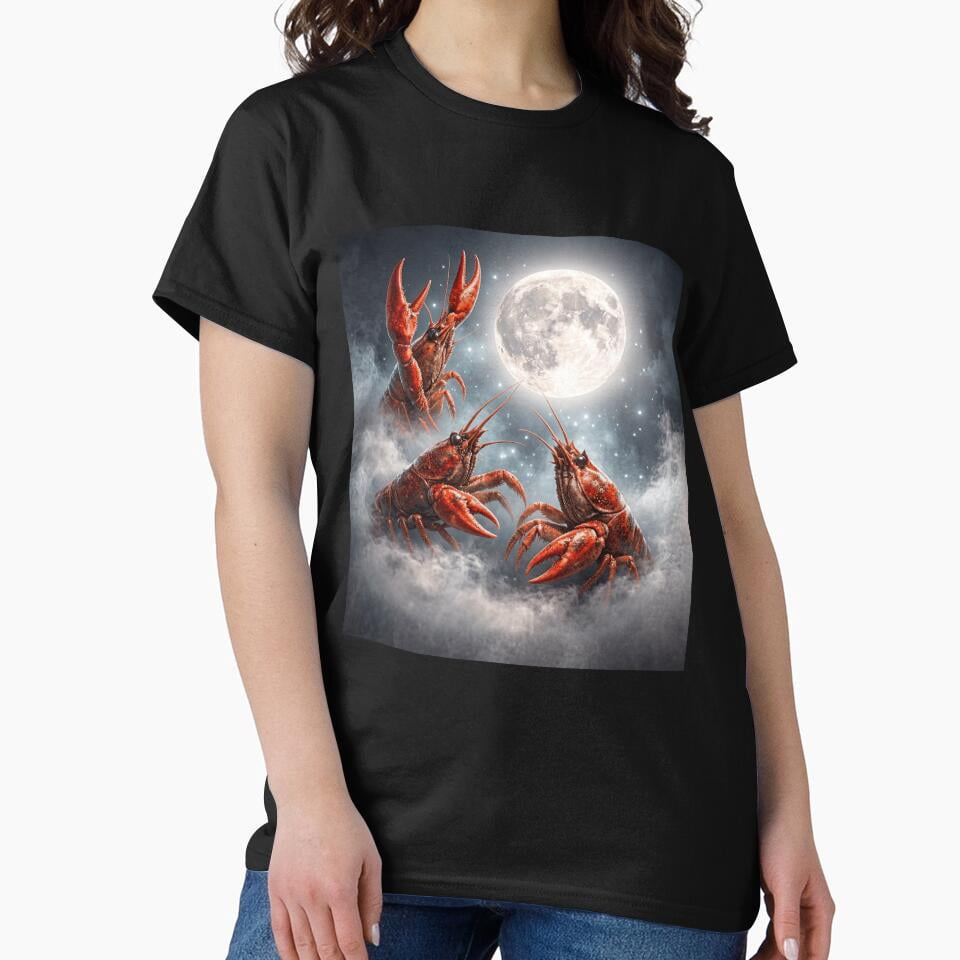 Crawfish Howling At The Moon Seafood Vintage Crawfish Illustration ...