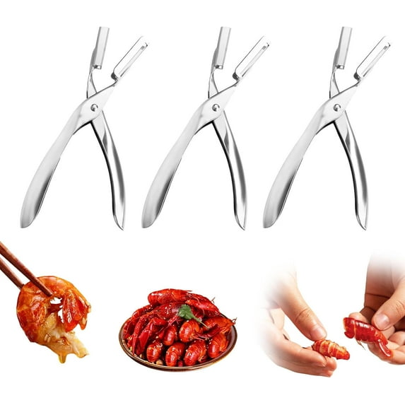 Crawfish Peeler, 3Pcs Durable Stainless Steel Shrimp Peeler Sheller ...