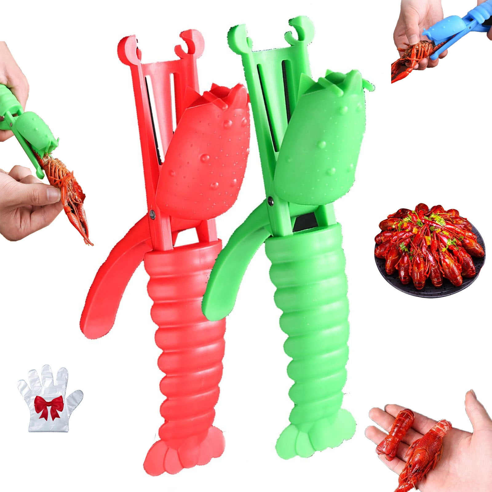 Crawfish Peeler Tool with 50 Pairs Disposable Gloves Universal Shrimp ...