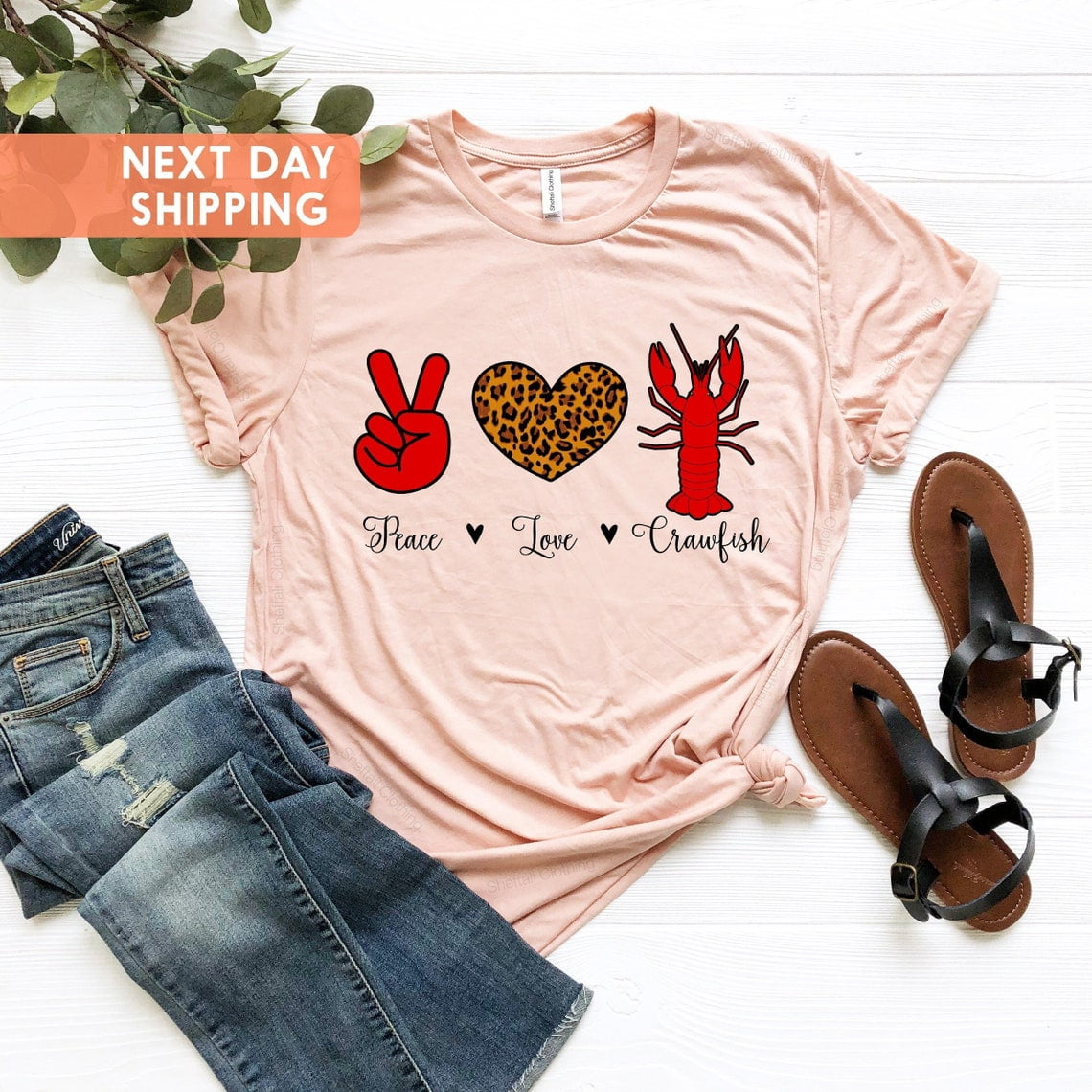 Crawfish Shirt, Peace Love Crawfish, Crawfish Shirt For Women, Crawfish ...
