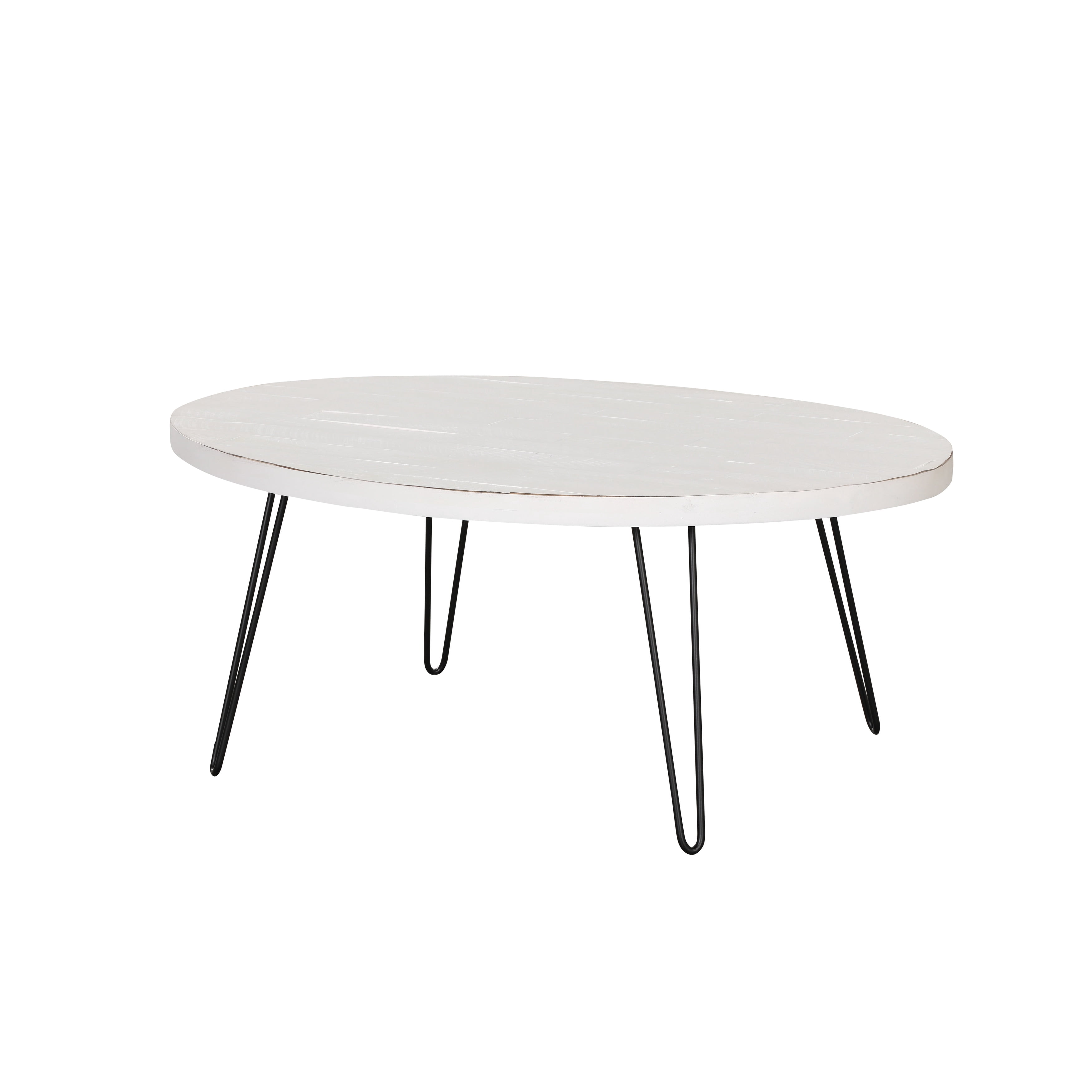 Crawford & Burke Raffles 44" Wood Oval Cocktail Table White - Walmart.com