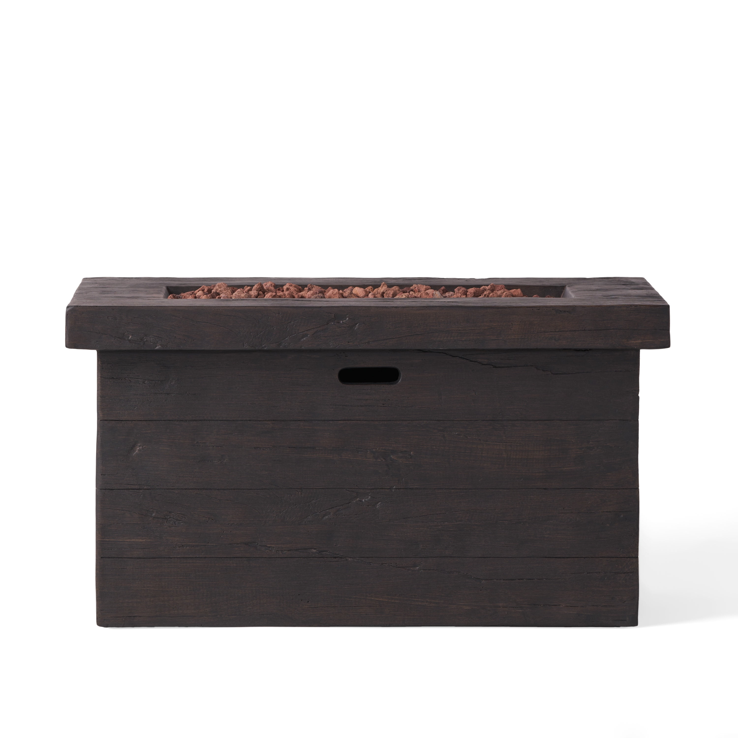 Crawford Outdoor Lightweight Concrete Rectangular Fire Pit - 50,000 BTU ...