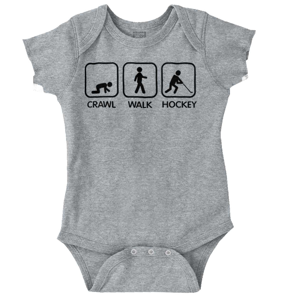 Crawl Walk Hockey Street Sign Humor Romper Boys or Girls Infant Baby ...