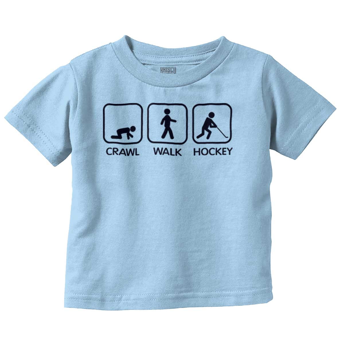 Crawl Walk Hockey Street Sign Humor Toddler Boy Girl T Shirt Infant ...
