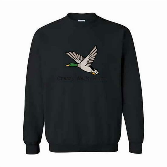 Crawl Walk Hunt With Flying Duck Funny Graphic Art Unisex Sweatshirt up ...