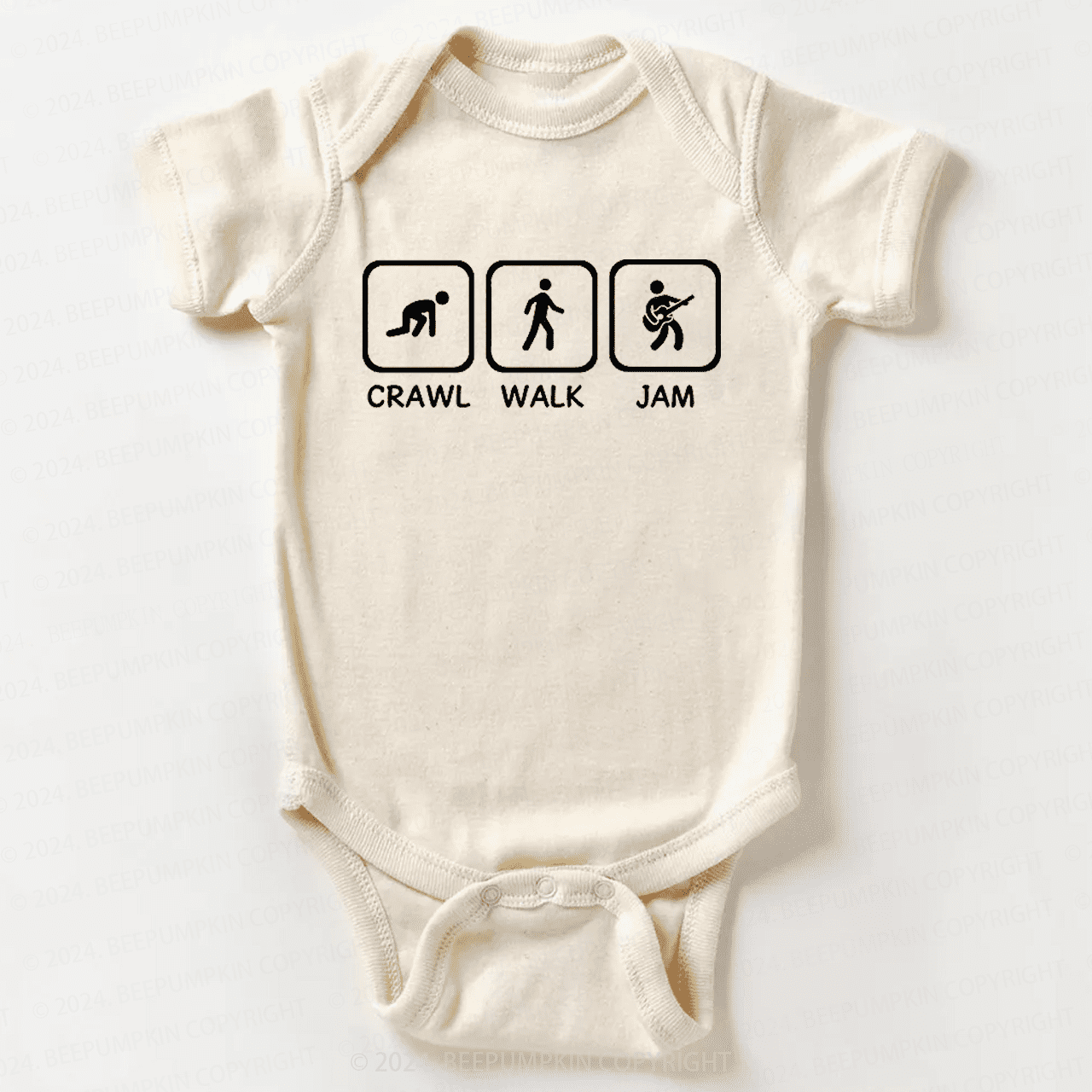 Crawl Walk Jam Guitar Baby Bodysuit Cute Baby Onesie, Baby Bodysuit Lat ...