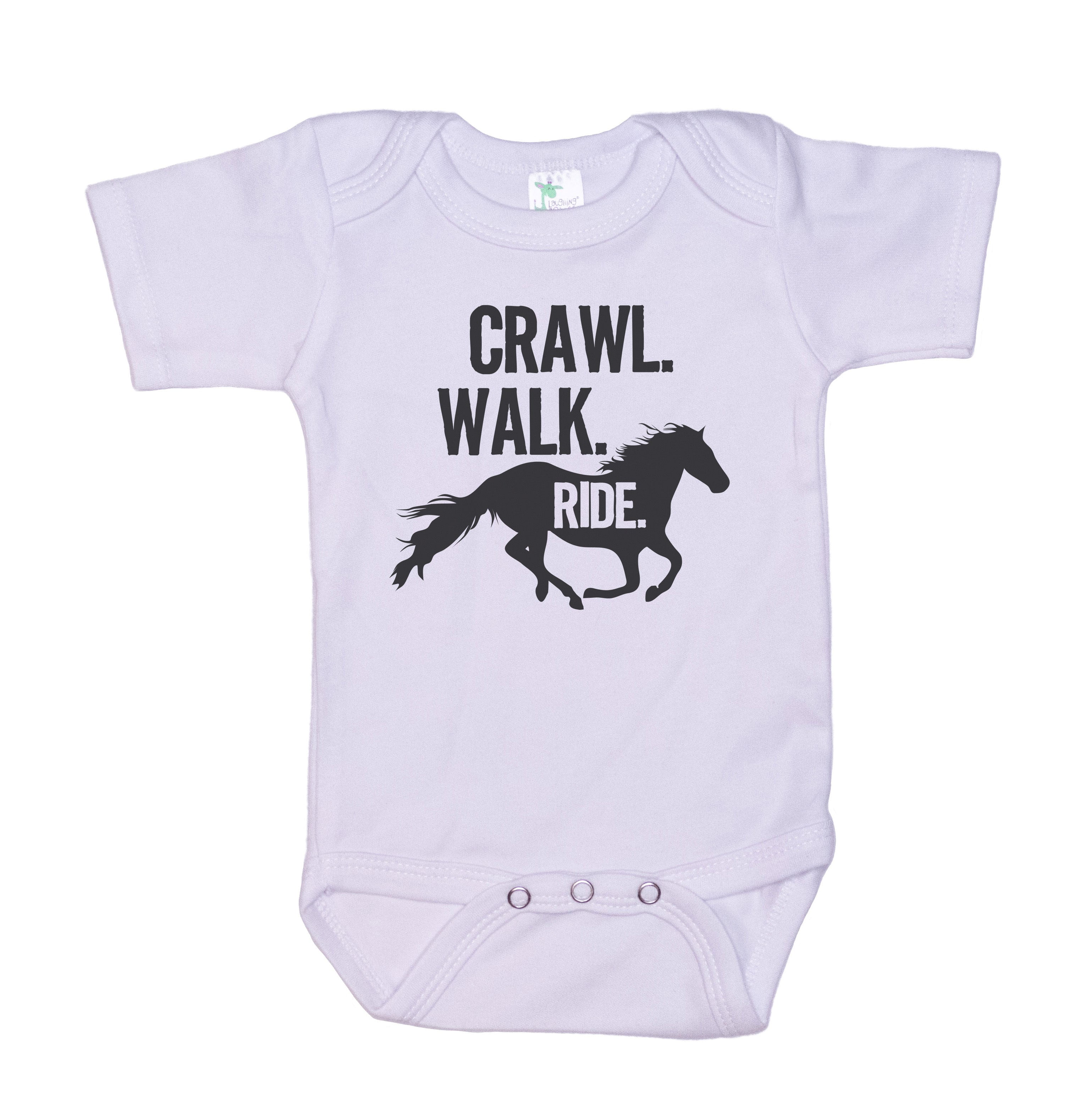Crawl Walk Ride (Horse) Baby Onesie - Walmart.com