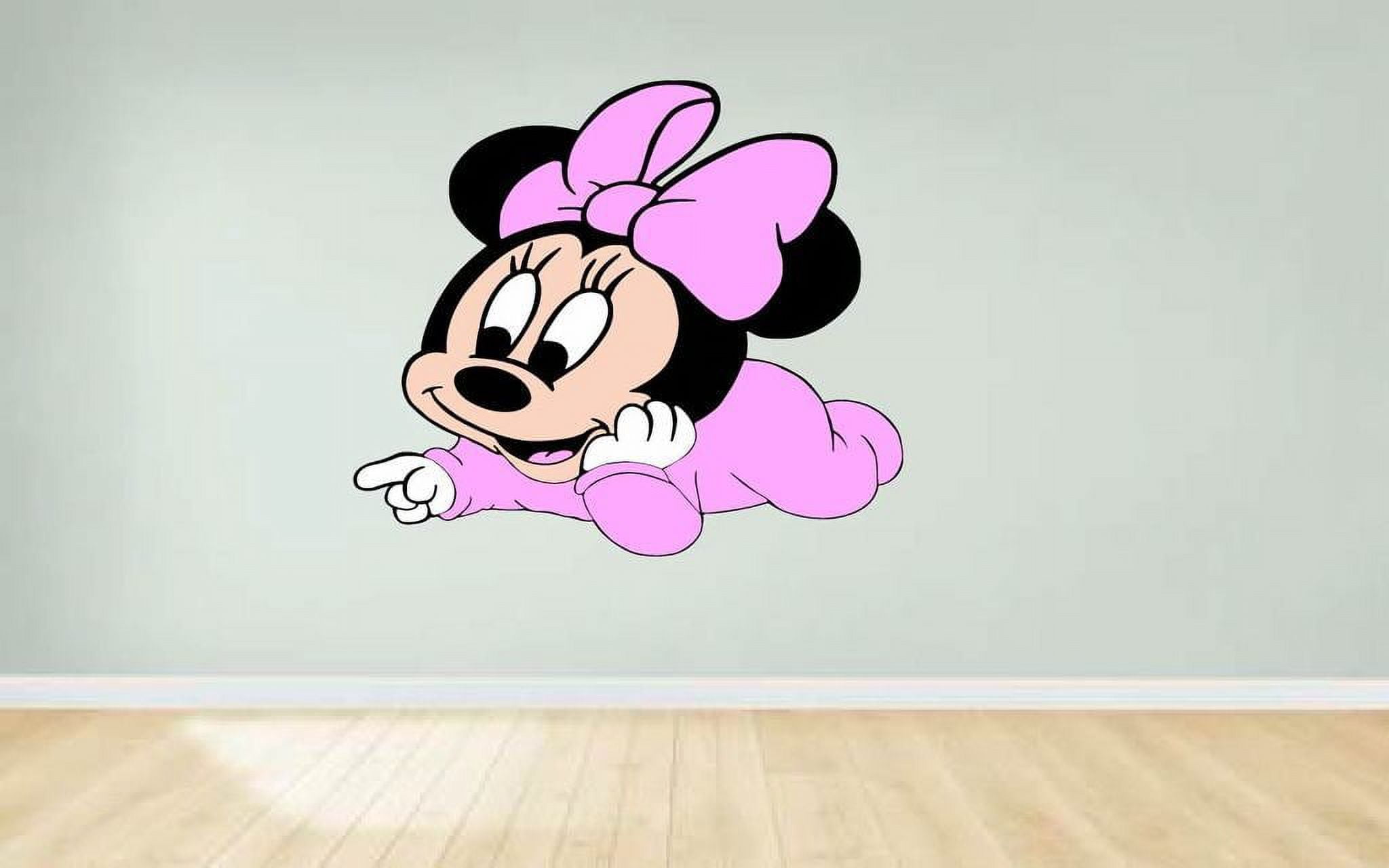 Crawling Baby Minnie Mouse Cartoon Character Wall Art Sticker Vinyl ...