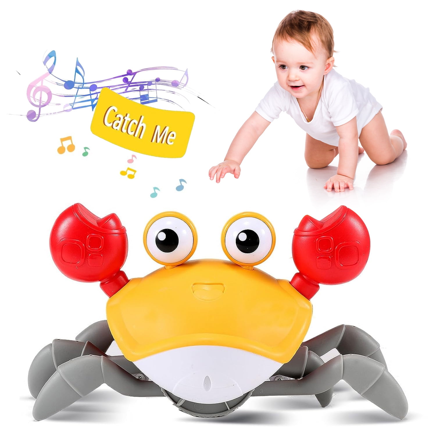Crawling Crab Baby Toy Infant Sensory Tummy time Toys For Babies boy Girl Learning to Crawl ...