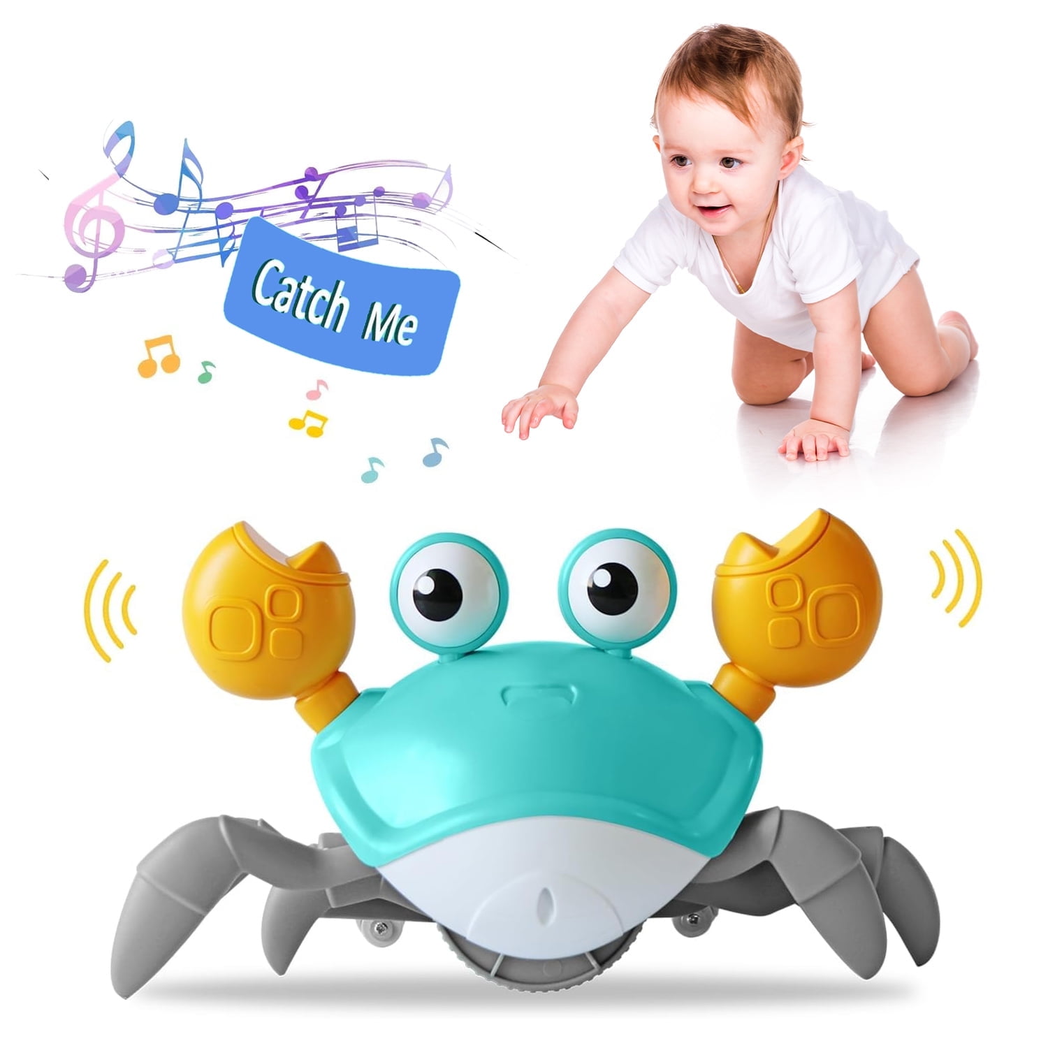 Crawling Crab Baby Toy Infant Sensory Tummy time Toys For Babies boy ...