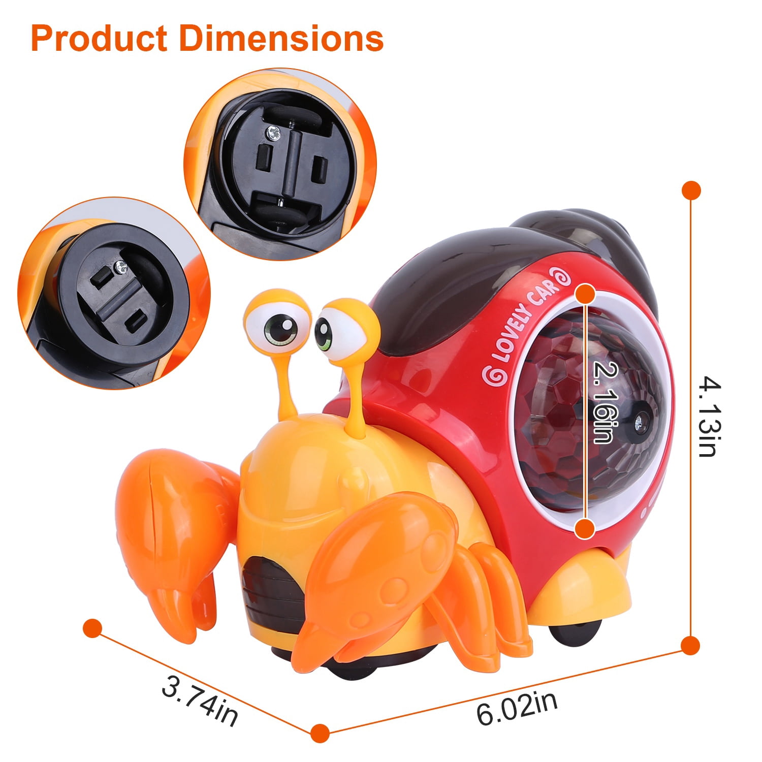 Crawling Crab Toy, TeqHome Infant Tummy Time Toys, Electric Walking ...