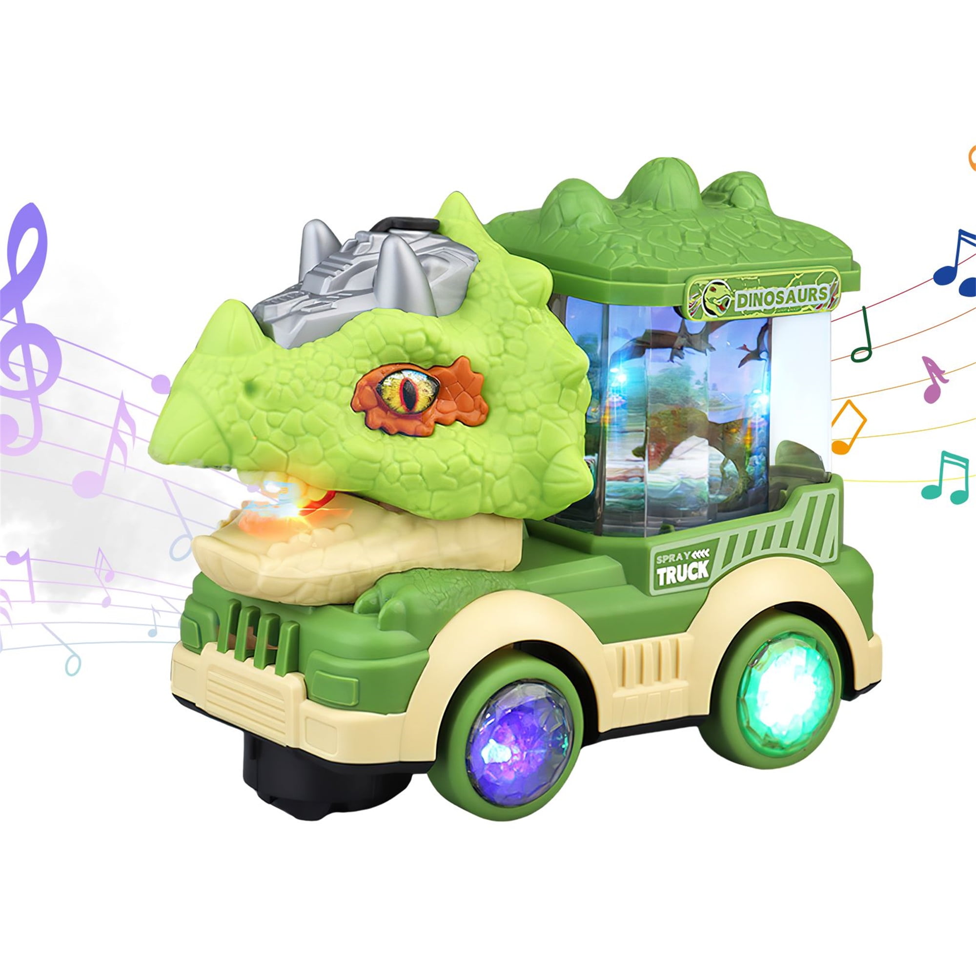 Crawling Dinosaur Baby Toys, Dinosaur Car Toy with Light Music Spray ...