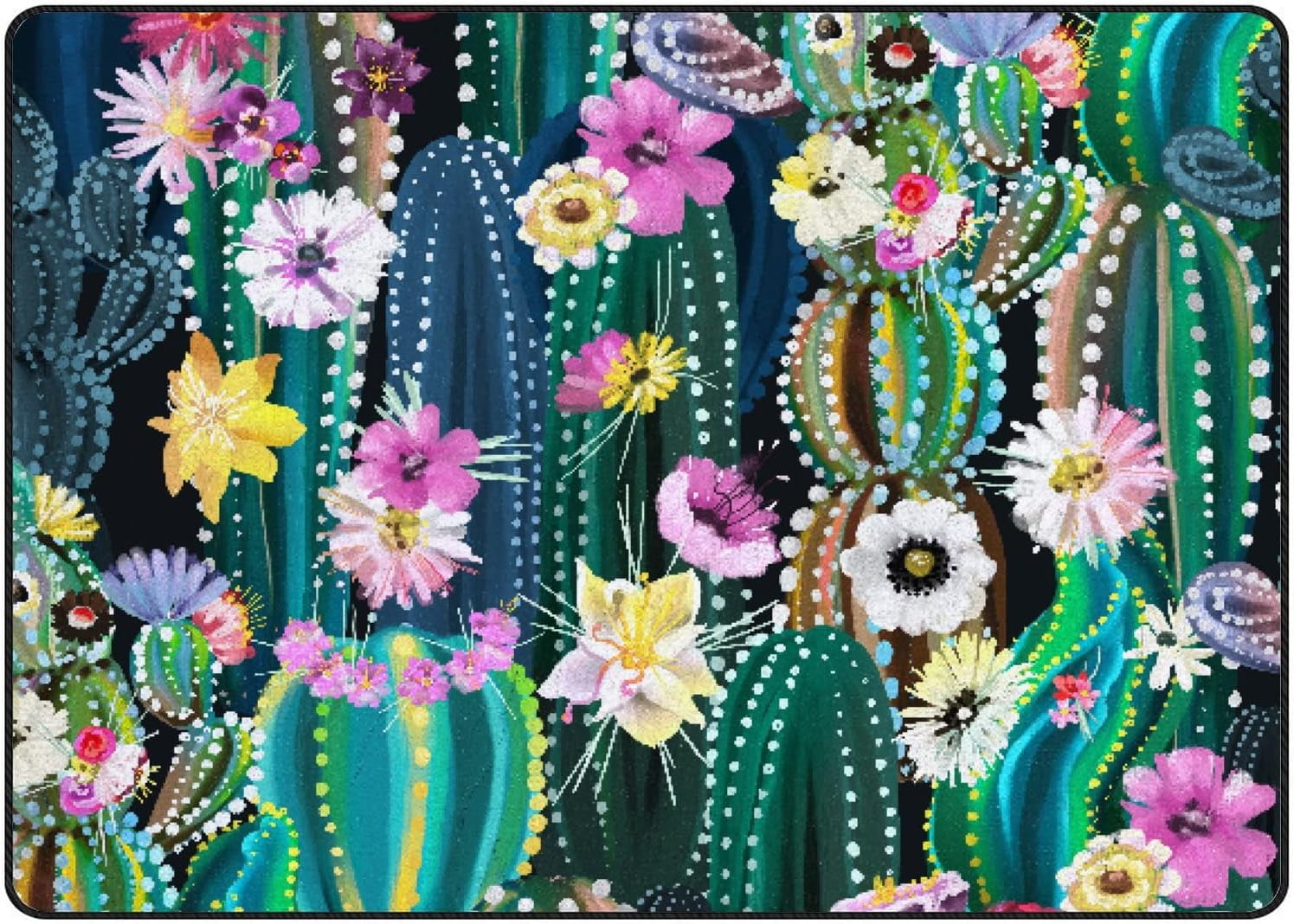 Crawling Indoor Carpet Play Mat Blooming Cactus Succulents for Living ...
