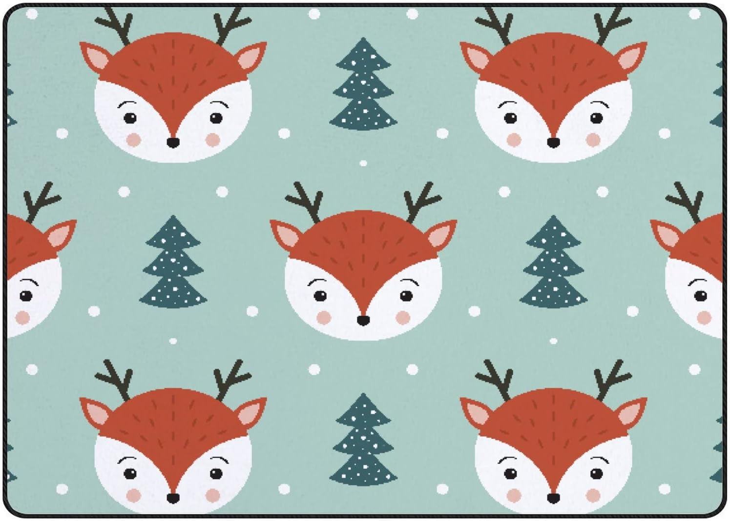 Crawling Indoor Carpet Play Mat Cute Deer Woodland Forest Reindeer for ...