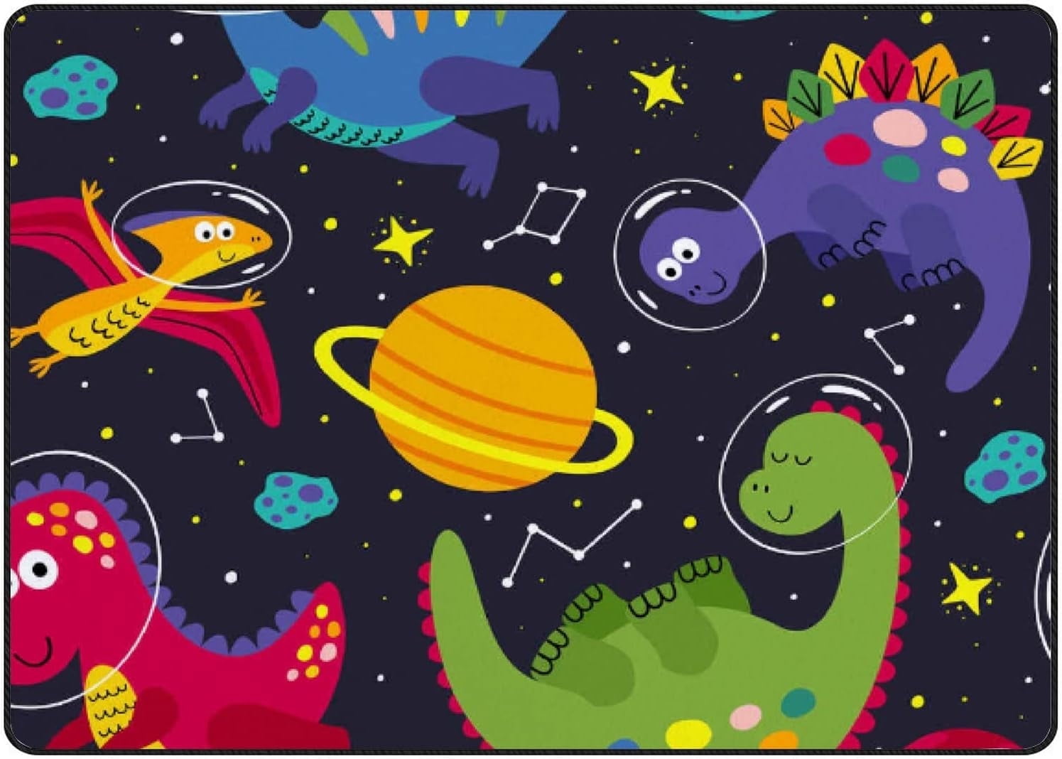 Crawling Indoor Carpet Play Mat Cute Dinosaur in Space for Living Room ...