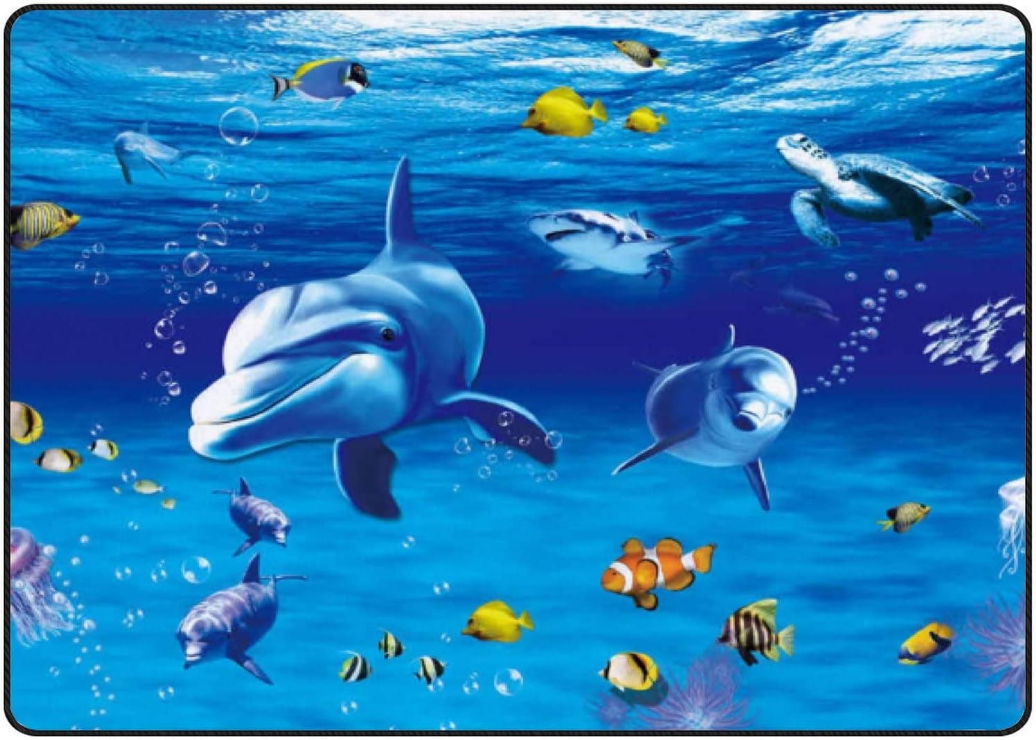 Crawling Indoor Carpet Play Mat Dolphin Ocean for Living Room Bedroom ...