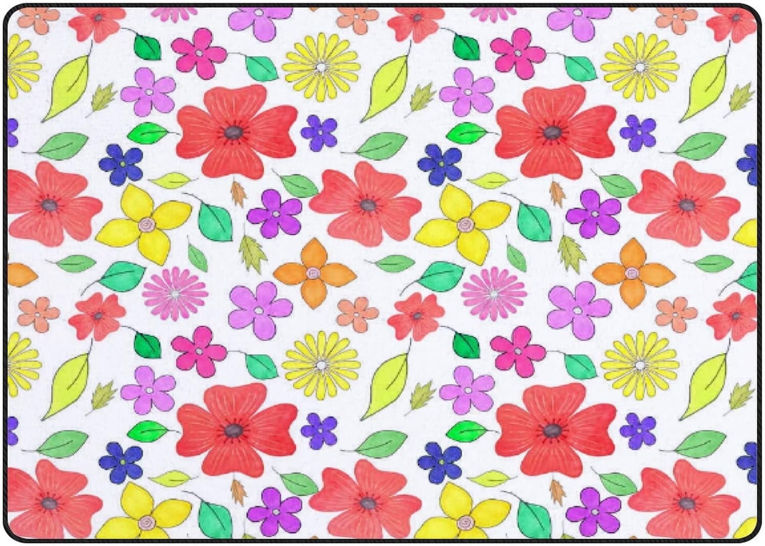 Crawling Indoor Carpet Play Mat Flowers and Leaves for Living Room ...