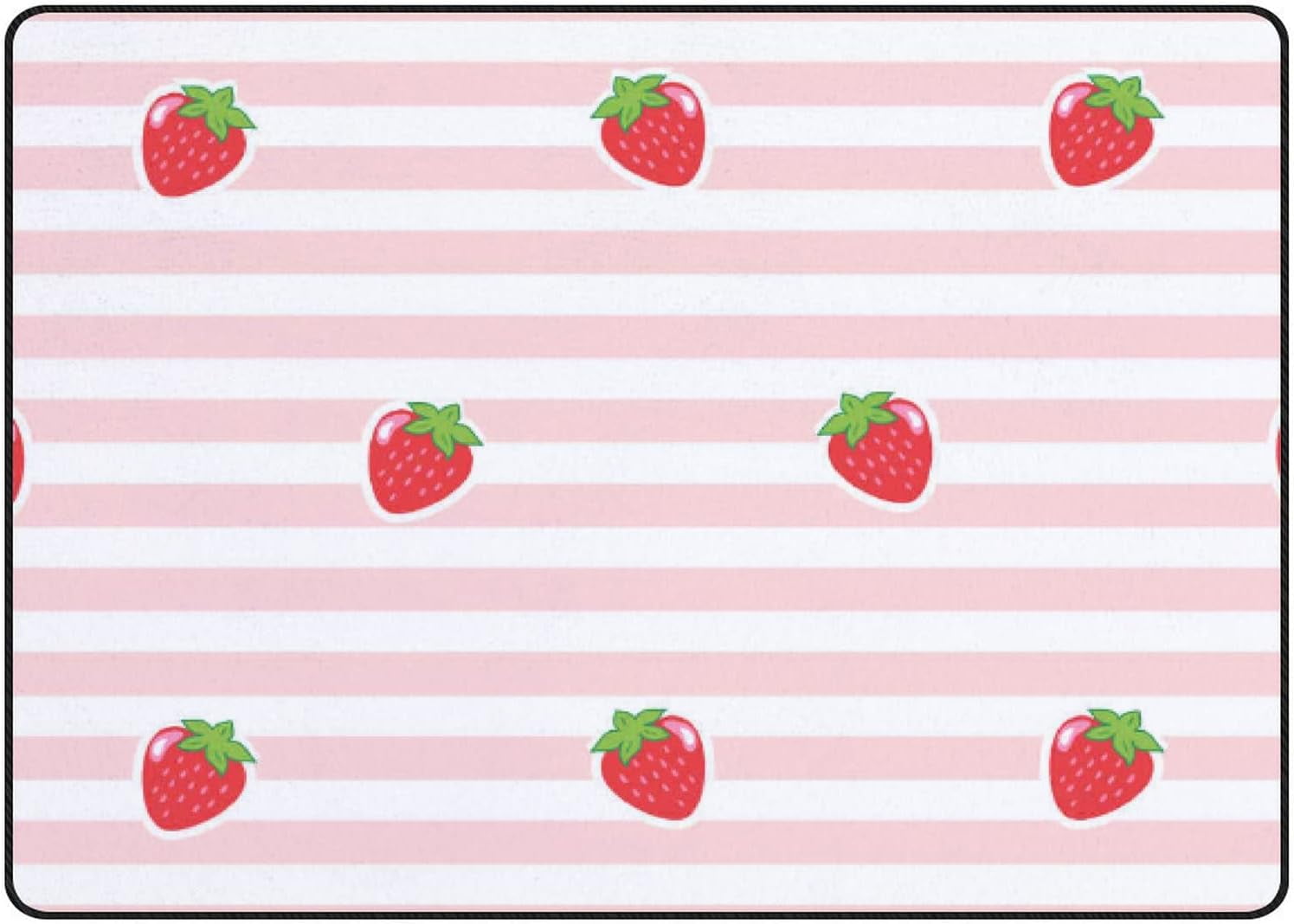 Crawling Indoor Carpet Play Mat Pink Strawberry for Living Room Bedroom ...