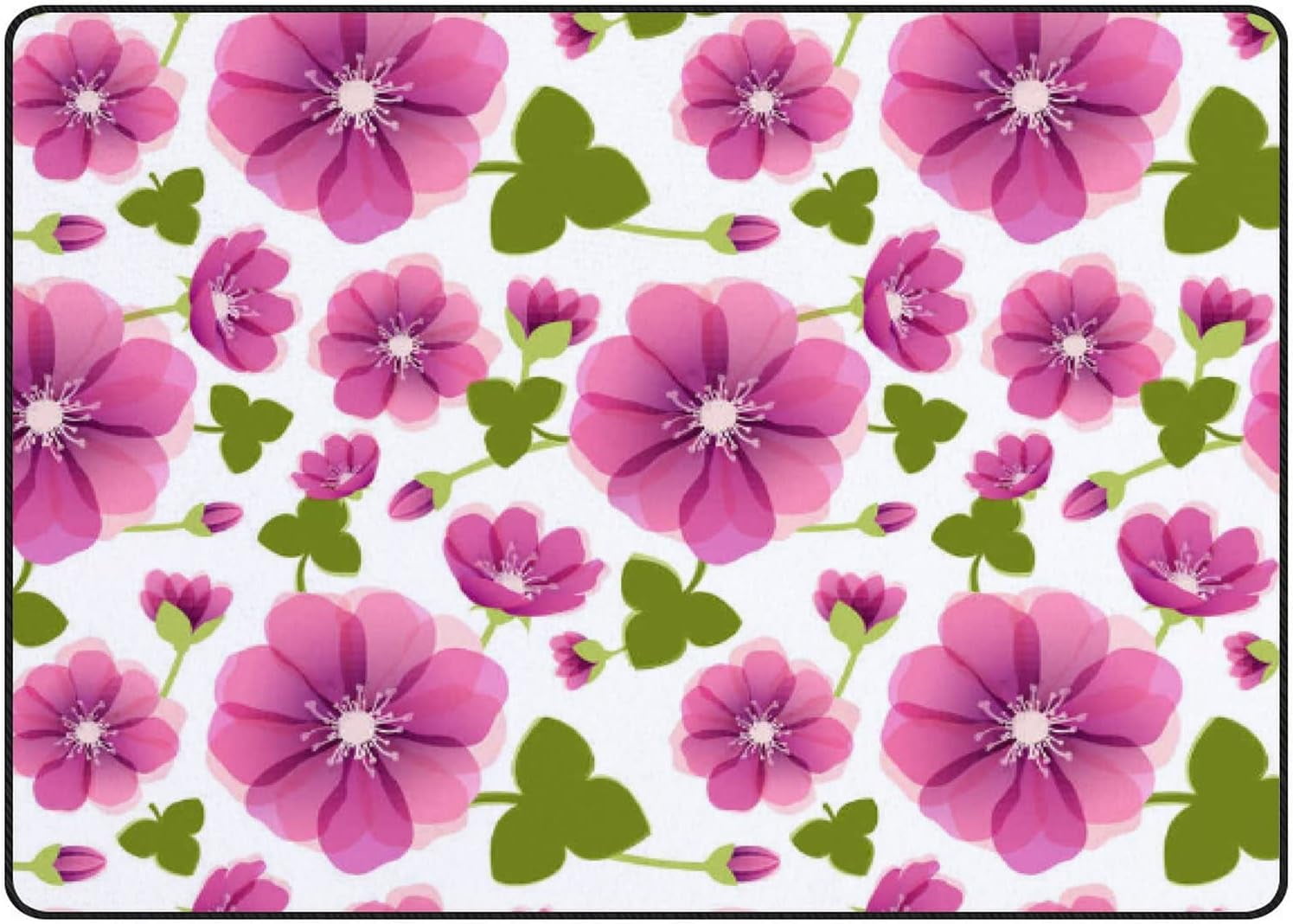 Crawling Indoor Carpet Play Mat Purple Flowers for Living Room Bedroom ...