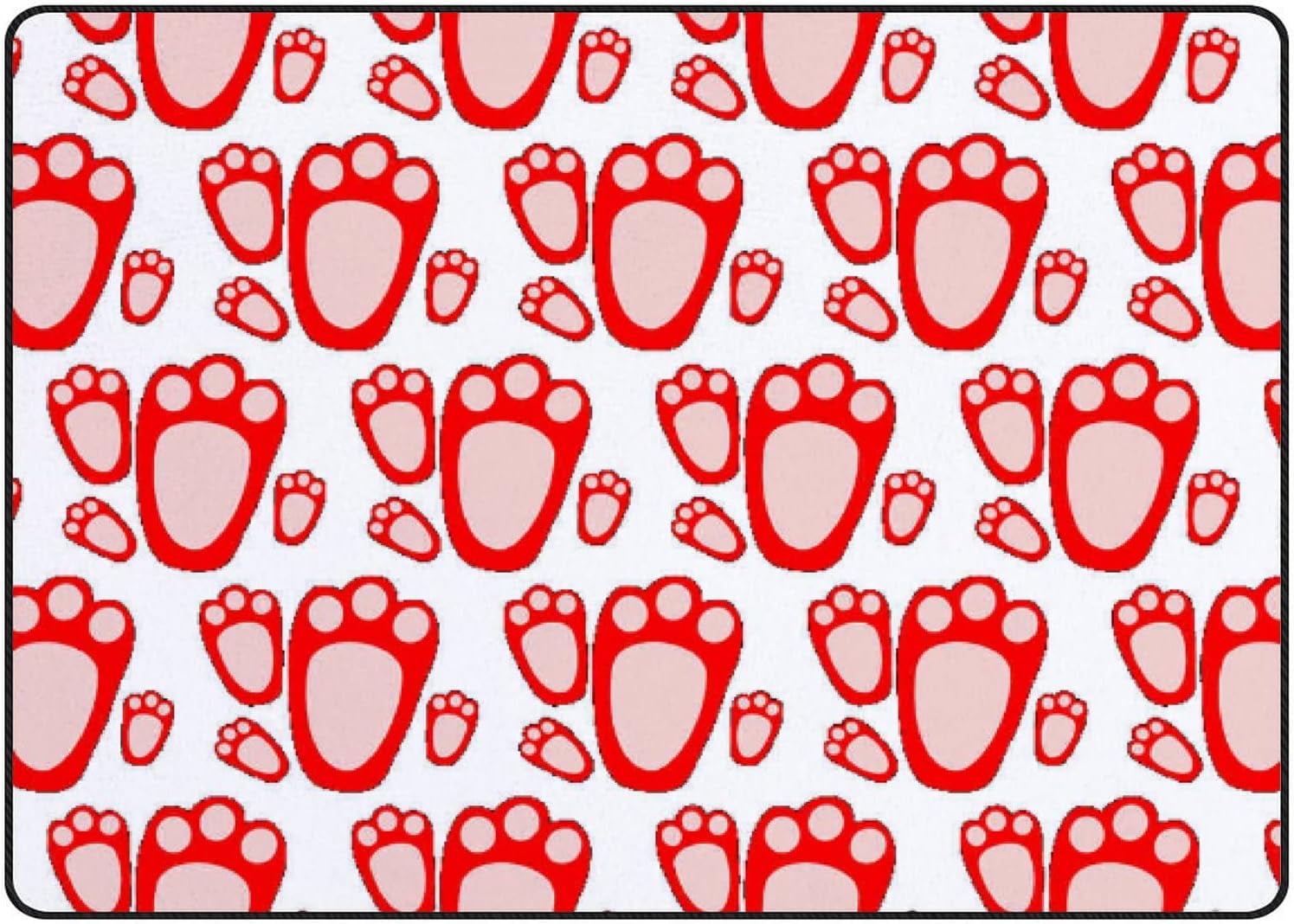 Crawling Indoor Carpet Play Mat Red Puppy Dog Paw for Living Room ...