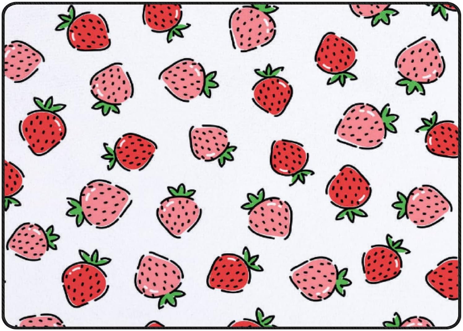 Crawling Indoor Carpet Play Mat Red and White Strawberry for Living ...