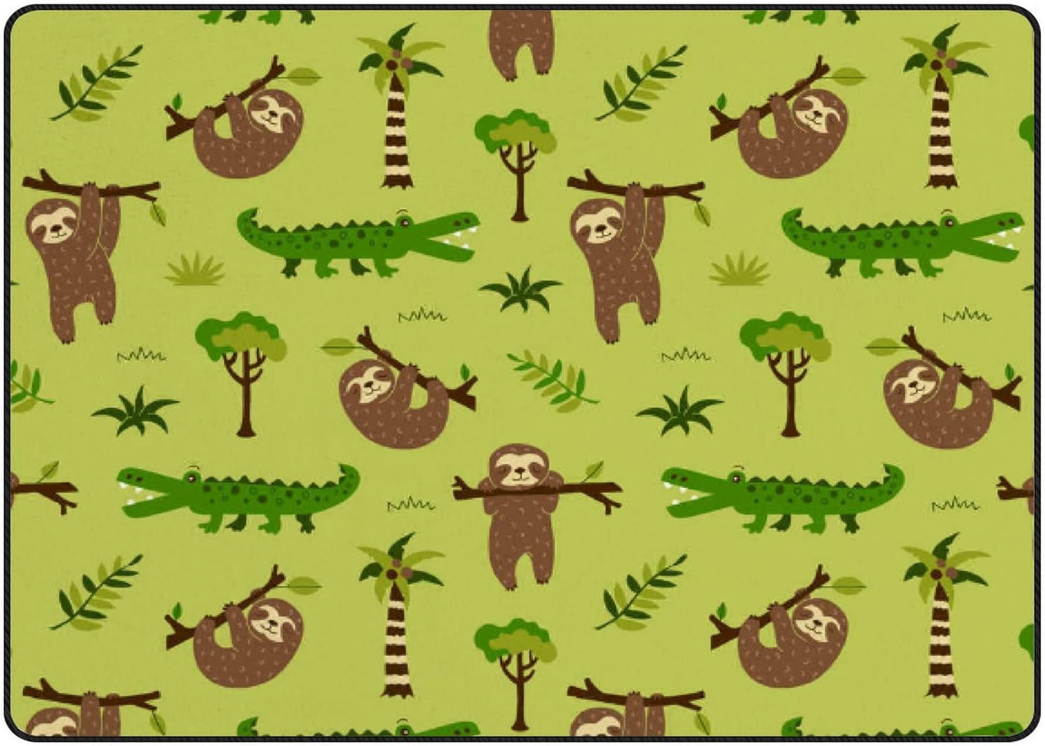 Crawling Indoor Carpet Play Mat Sloths and Crocodiles for Living Room ...