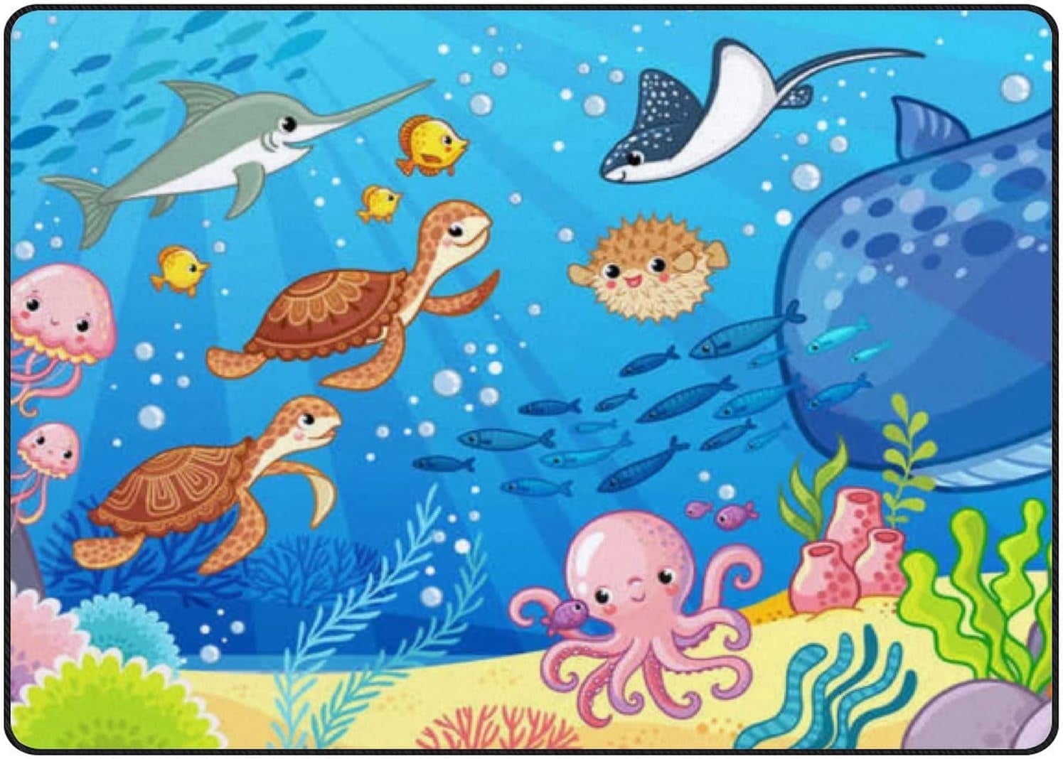 Crawling Indoor Carpet Play Mat Undersea World for Living Room Bedroom ...