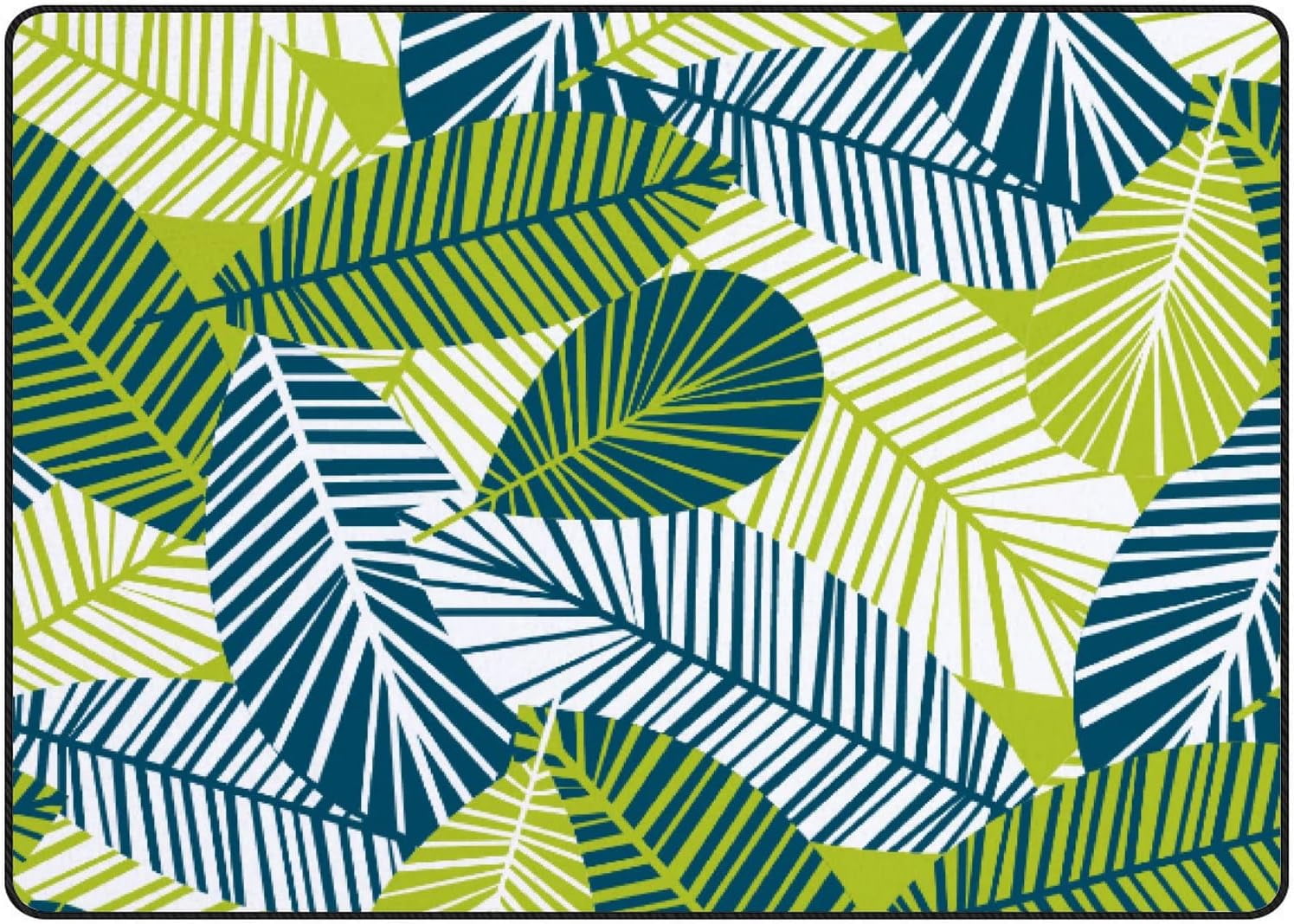 Crawling Indoor Carpet Play Mat Vibrant Leaves Tropical for Living Room ...