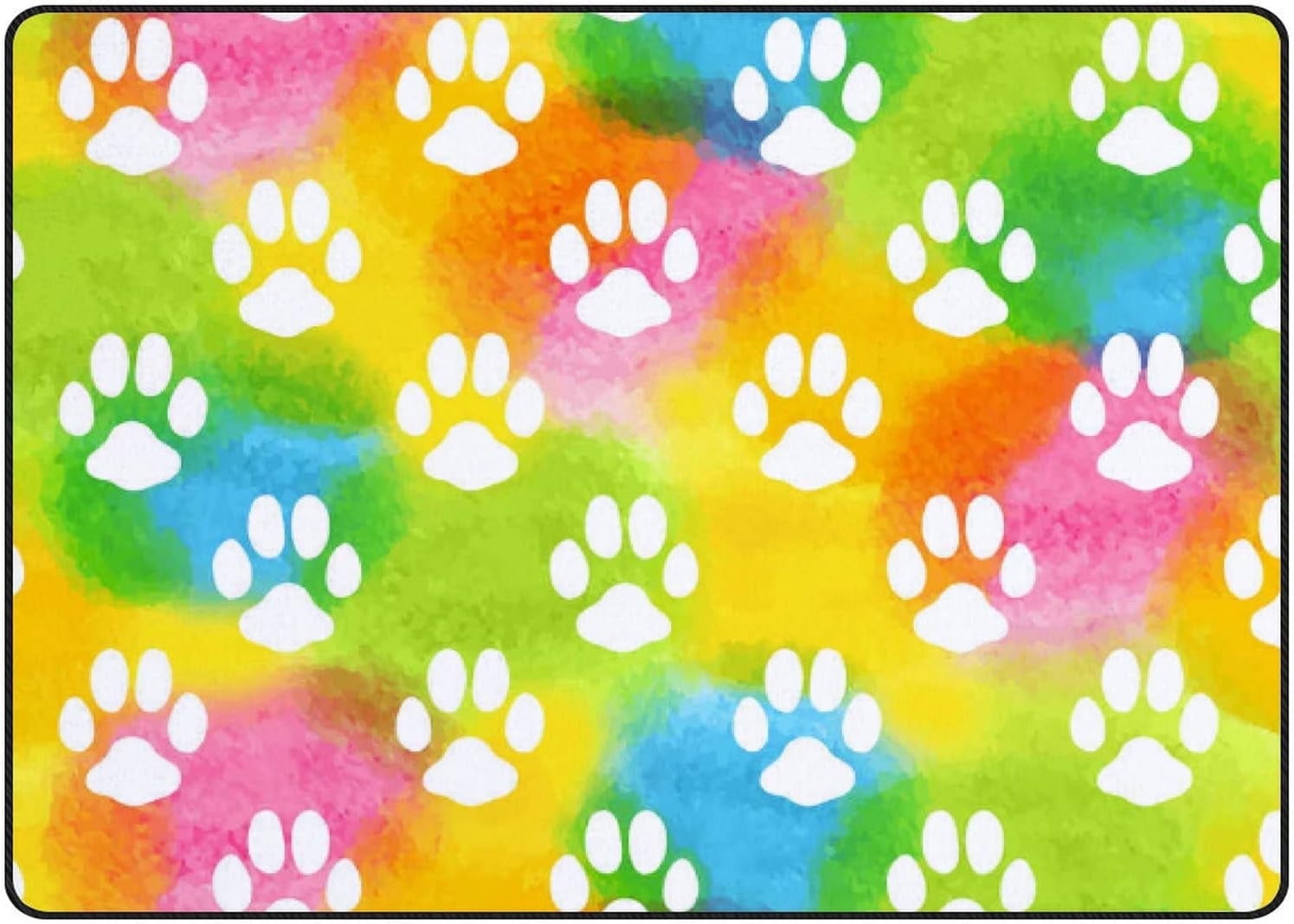Crawling Indoor Carpet Play Mat Watercolor Animal Footprint for Living ...