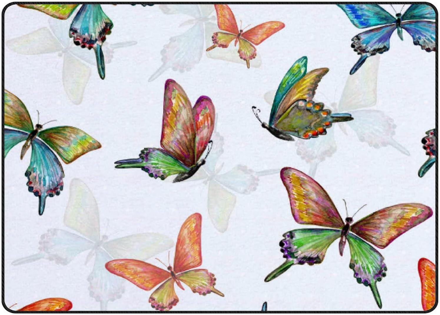 Crawling Indoor Carpet Play Mat Watercolor Butterflies for Living Room ...