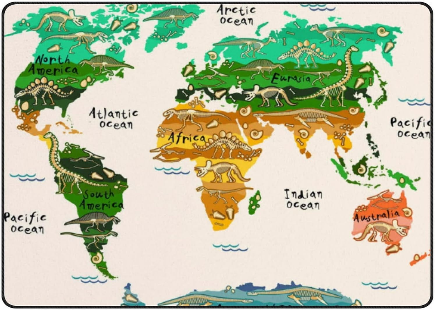 Crawling Indoor Carpet Play Mat World Map Dinosaurs for Living Room ...