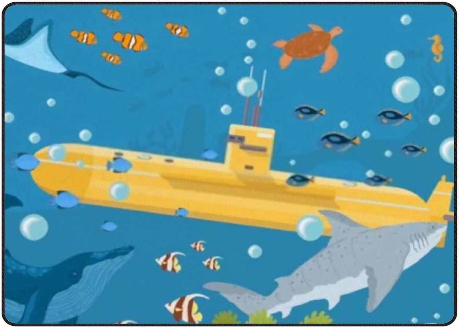 Crawling Indoor Carpet Play Mat Yellow Submarine Undersea for Living ...