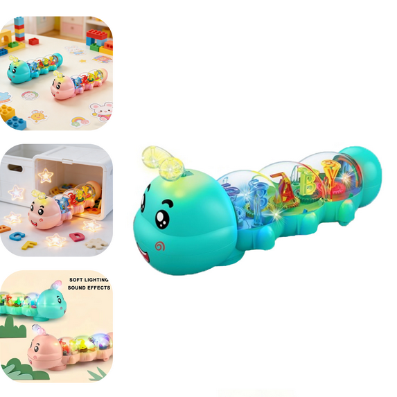 Crawling Toy with Light & Music, Musical Light Up Push and Pull Toy ...