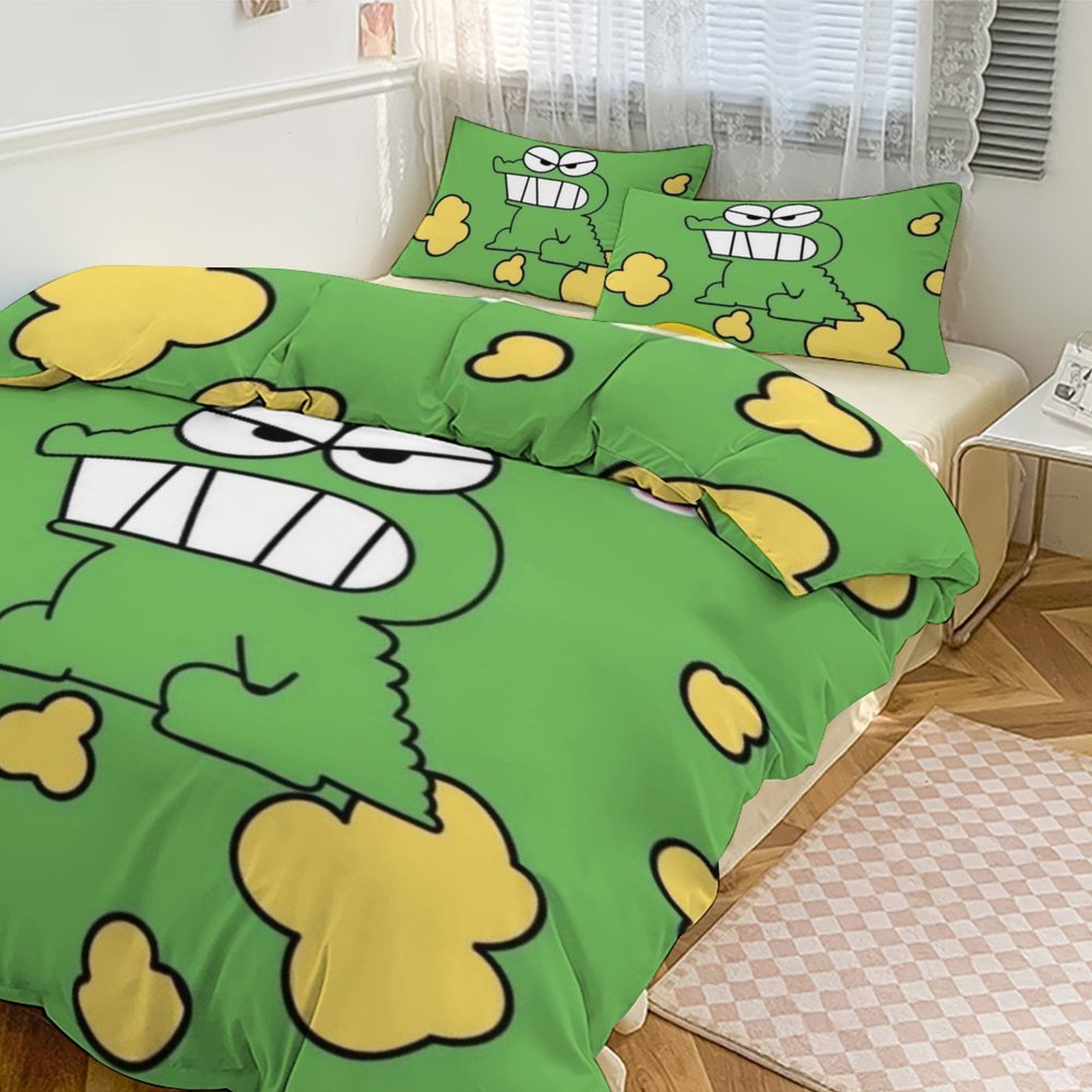 Cray-on Shin-chan Bedding Set Anime Three-piece for Boys Girls Teens ...
