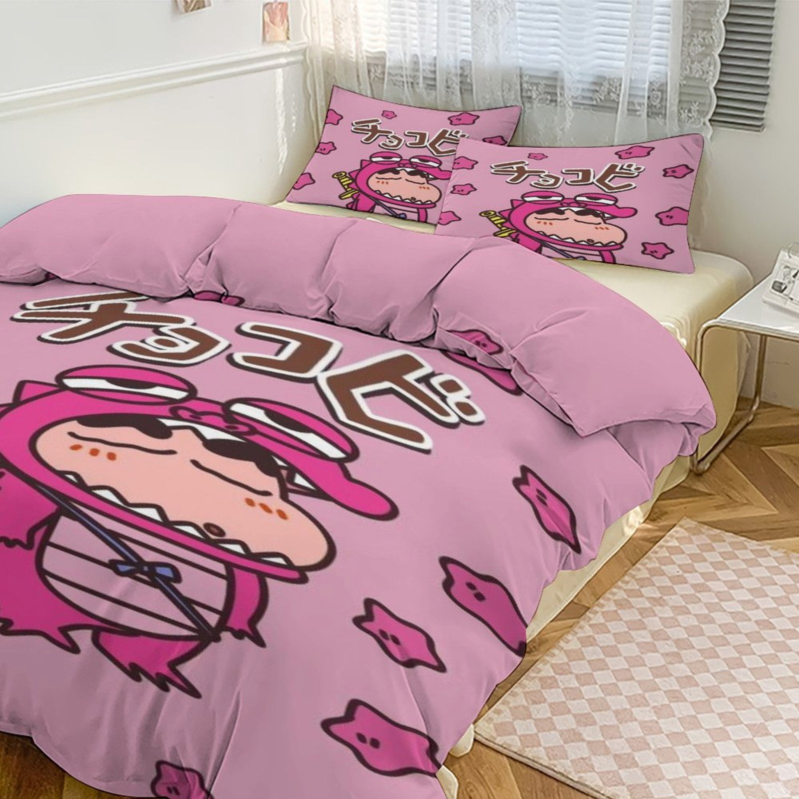 Cray-on Shin-chan Bedding Set Anime Three-piece for Boys Girls Teens ...