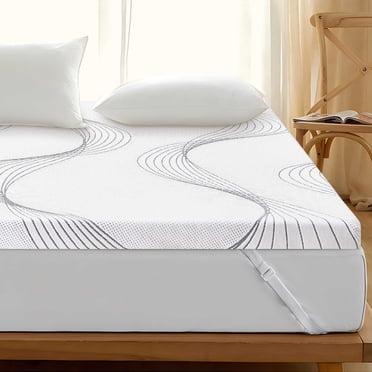 4 inch Non-Slip Design Gel Memory Foam Mattress Topper with Removable ...
