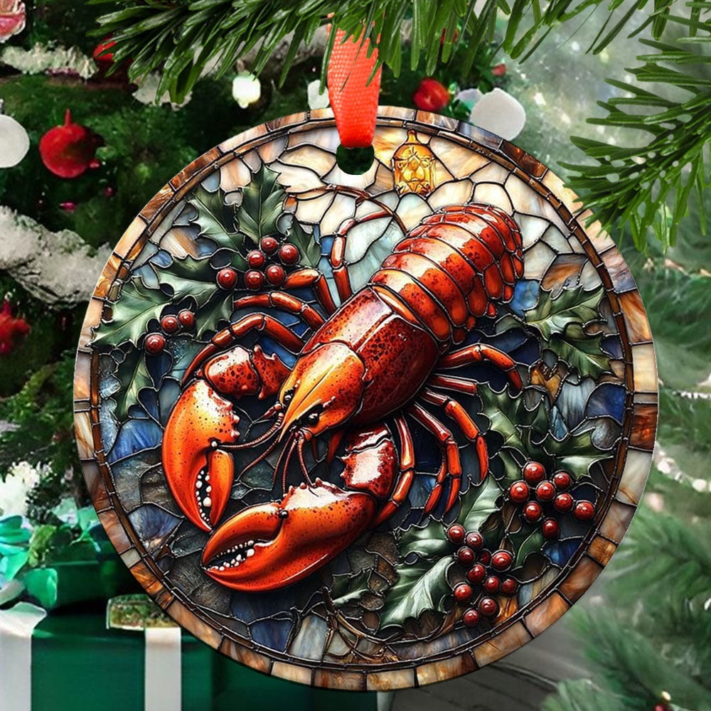 Crayfish 3 Ceramic/Acrylic Christmas Ornament, Sweetheart Love ...