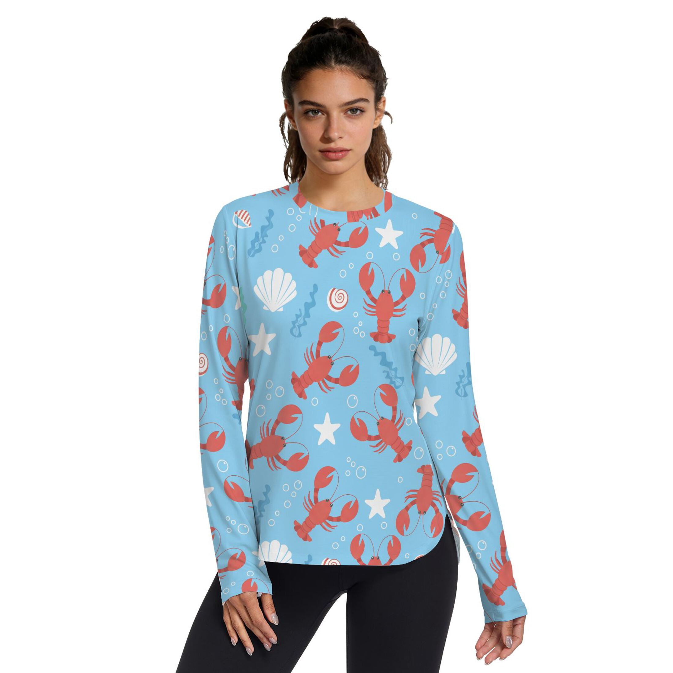 Crayfish Shells Women UPF 50+ UV Shirts Long Sleeve with Thumb Holes ...