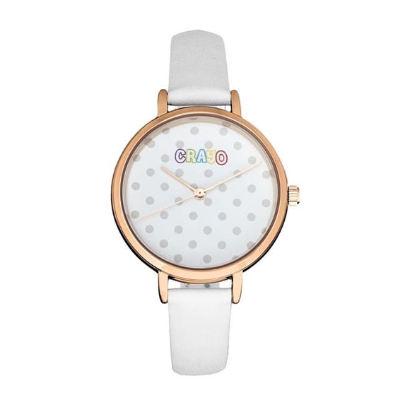 Crayo Dot Strap Watch - White - Walmart.com