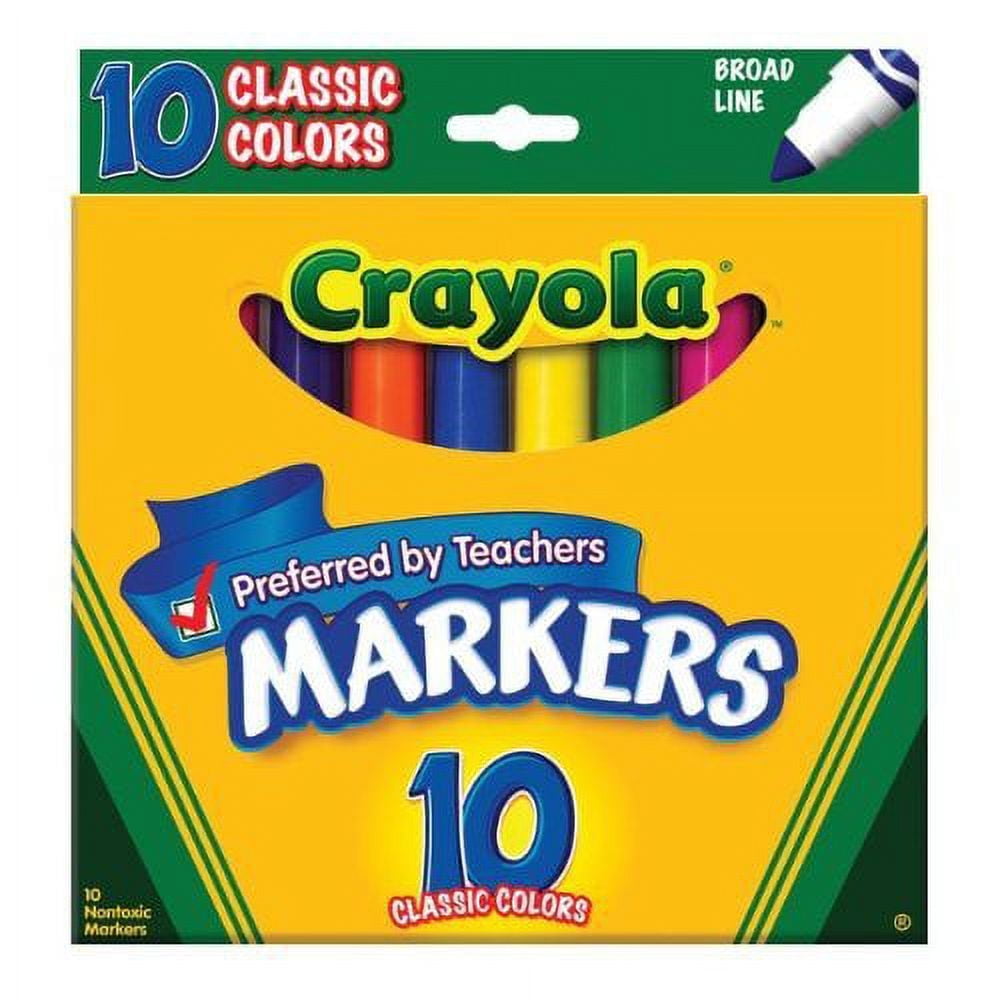 Crayola 10 Classic Broad Line Markers (Pack of 6) - Walmart.com