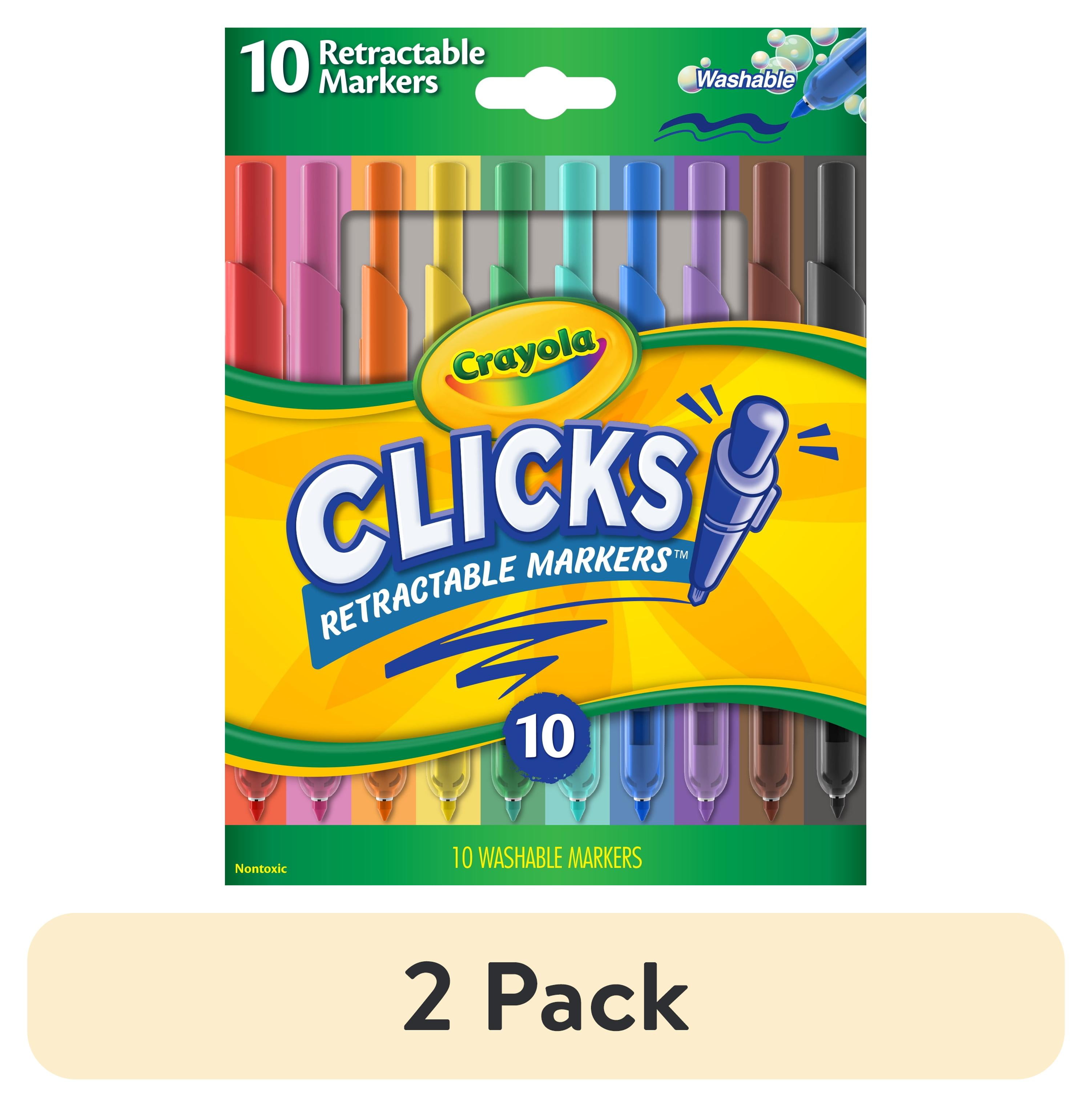 (2 pack) Crayola 10 Count Clickable Art Markers, Assorted Colors ...