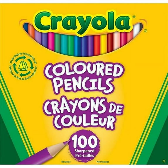 Crayola 100 Pre-Sharpened Colored Pencils, Creative Tool for Kids ...