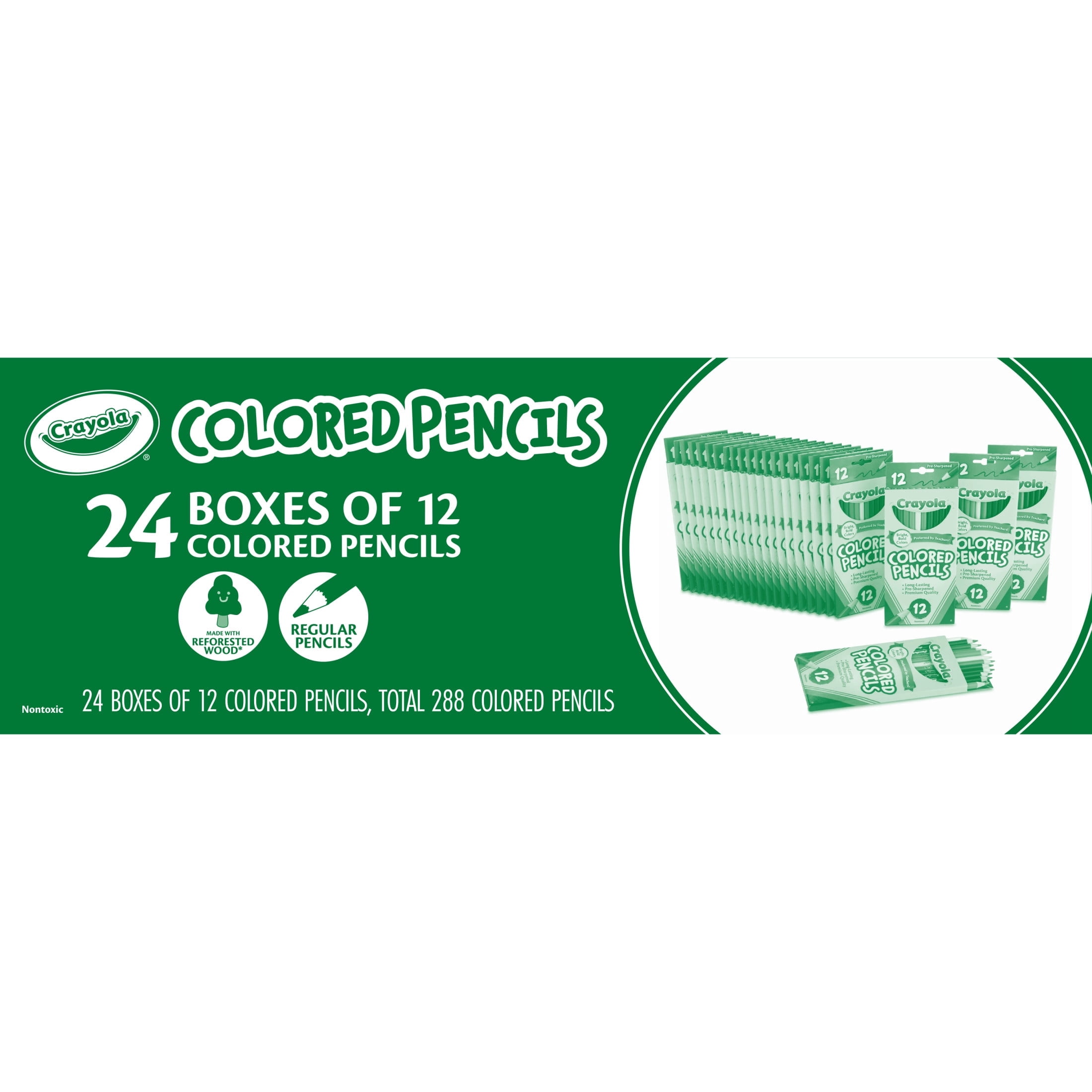 Free Shipping! Crayola Colored Pencils Bulk Set, 24 Packs of 12 ...