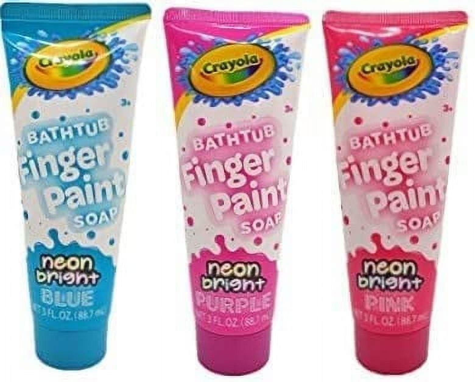 Crayola 3 Ounce Tubes Neon Bright Bathtub Finger Paint Soap; Set of 3 ...