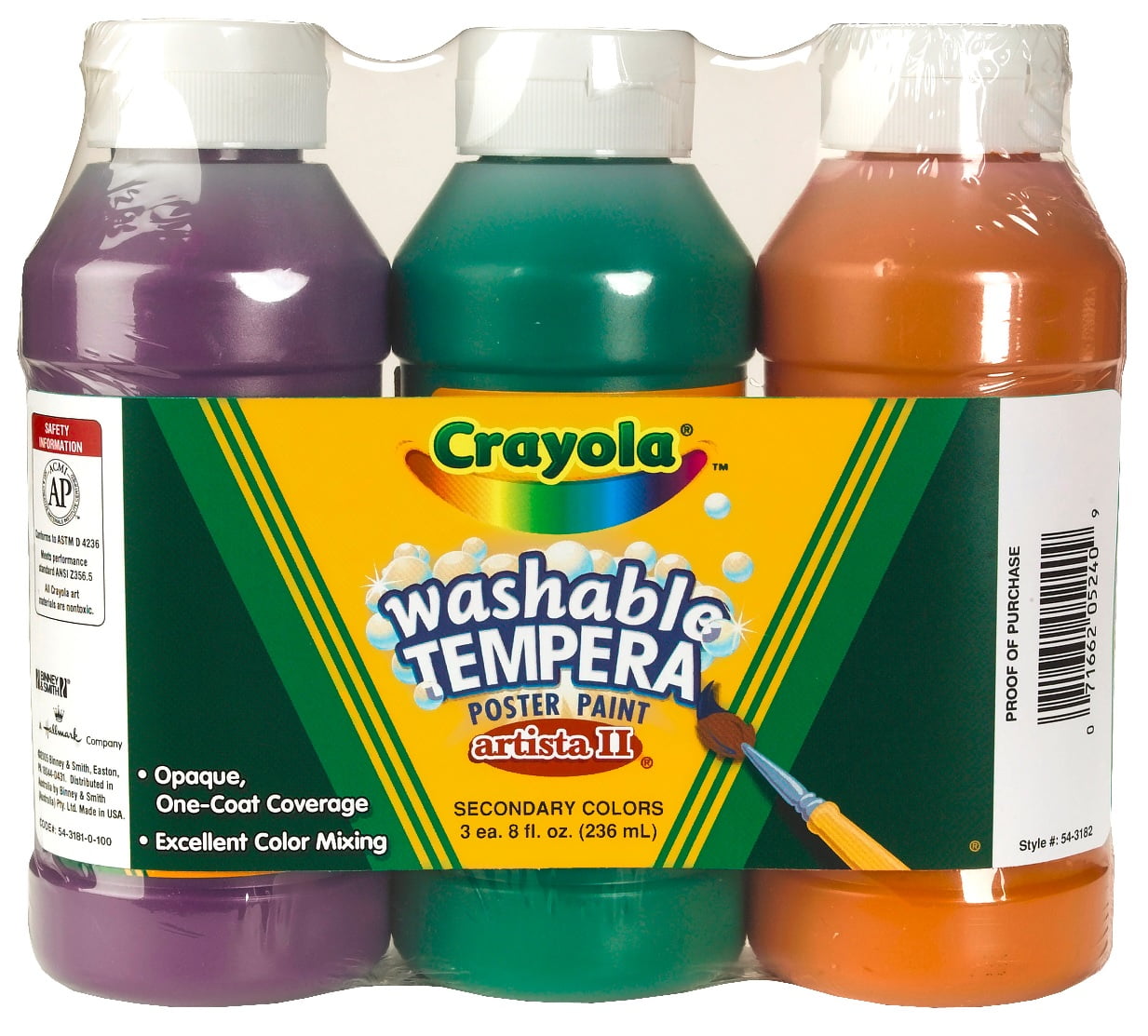Crayola 3 count 8 ounce Artista II Secondary Color Set - Walmart.com