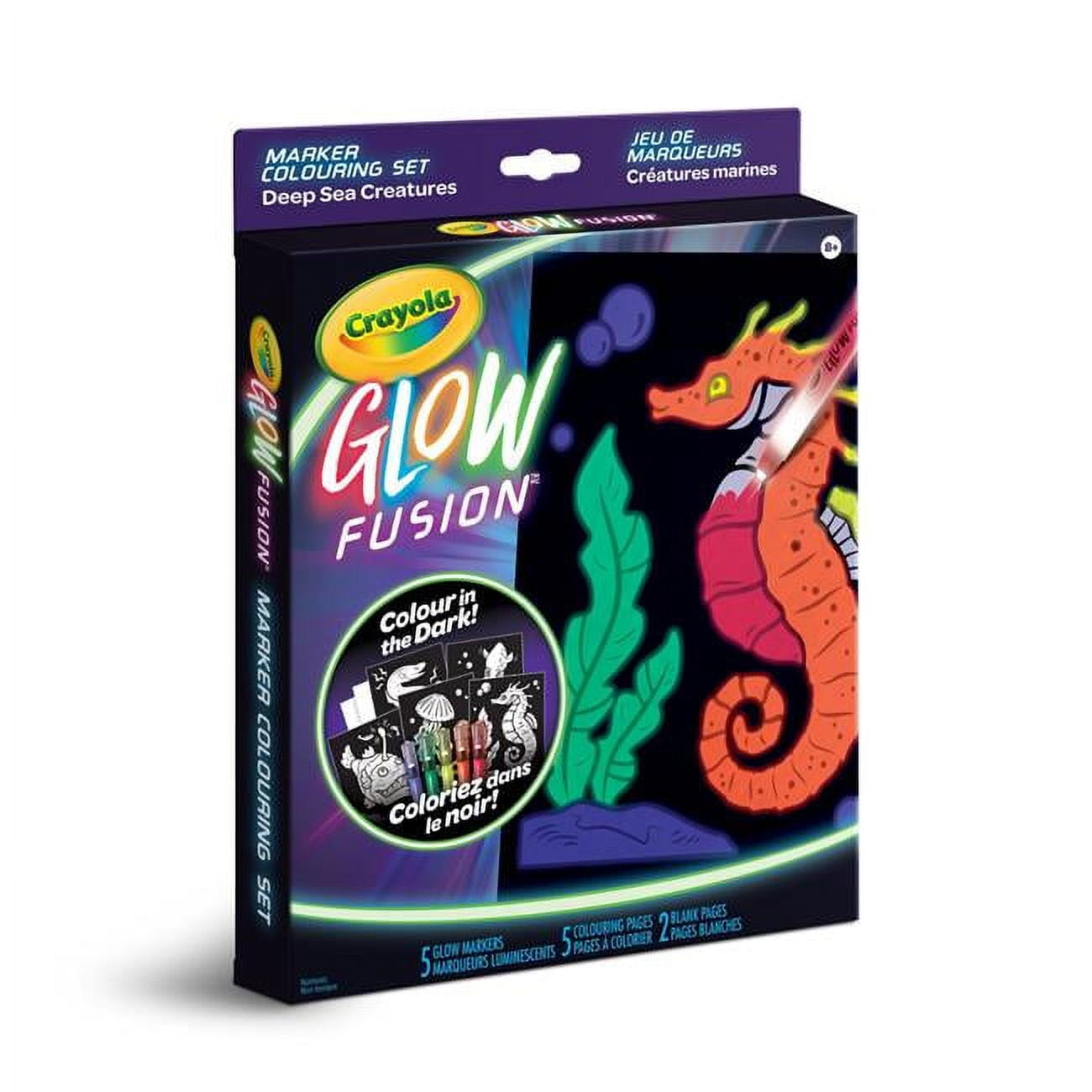 Crayola 30391940 Glow Fusion Marker Coloring Set - Deep Sea Creatures ...
