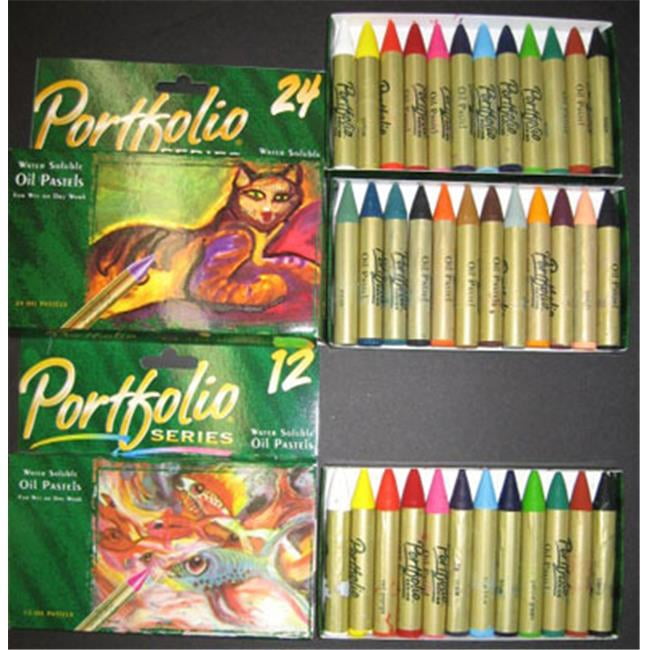 Crayola 3624C Portfolio Oil Pastels Water-Soluble Pastel - 24 Piece Set ...