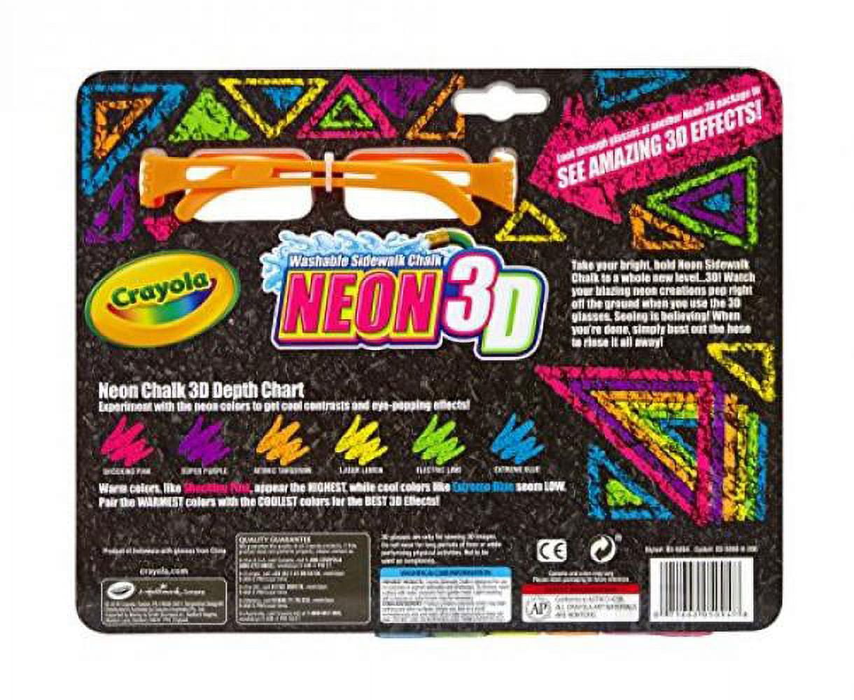 Crayola 3D Neon Washable Sidewalk Chalk - Walmart.com