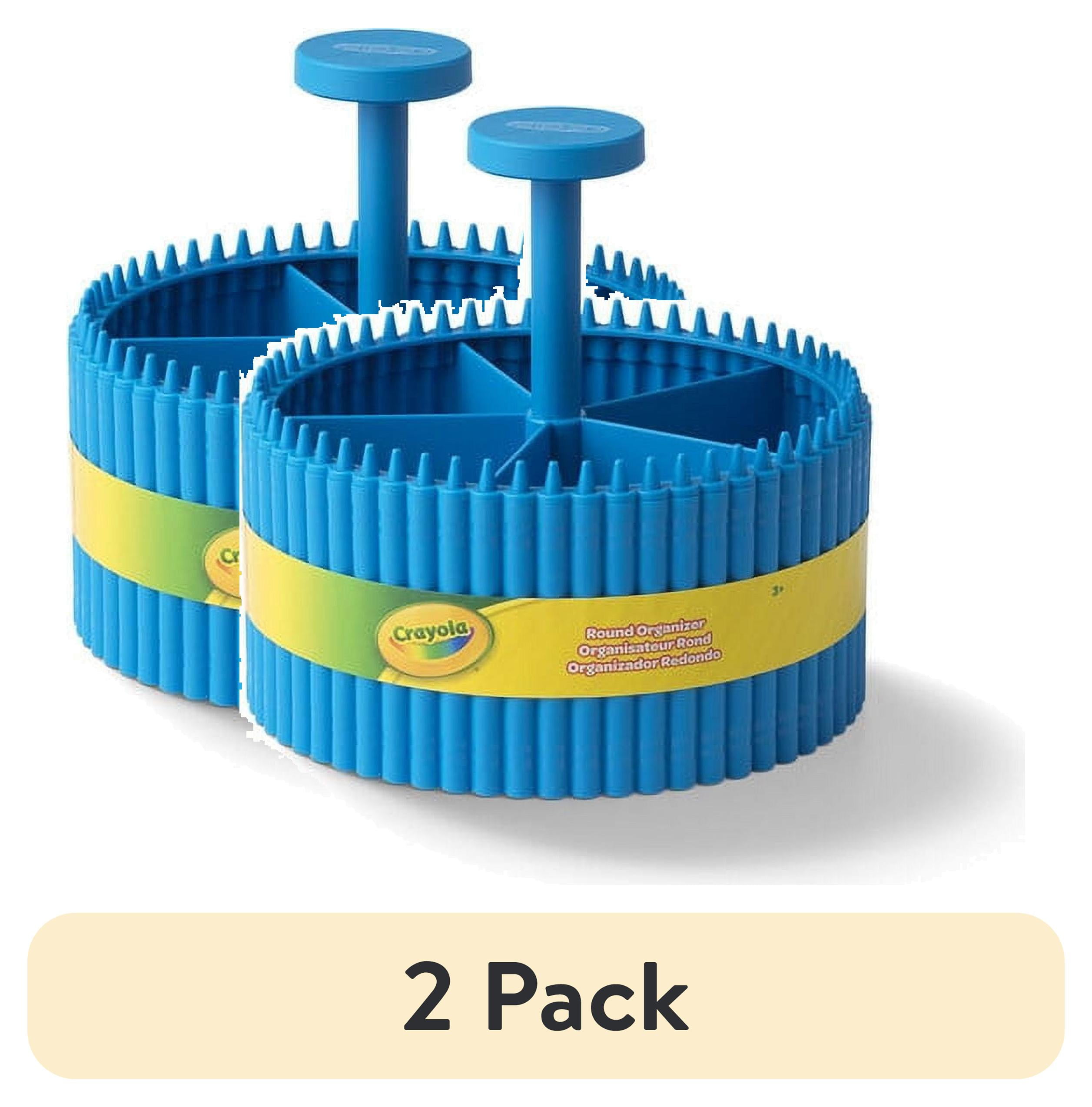 (2 pack) Crayola 5-Compartment Round Desktop Organizers, Blue - Walmart.com