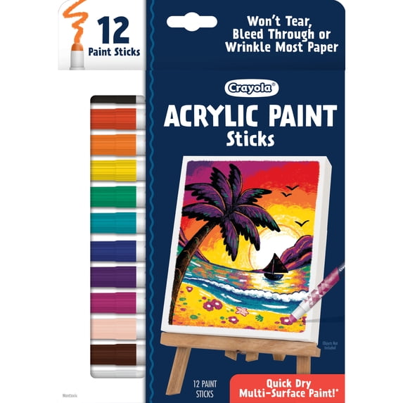Crayola Acrylic Paint Doodle Sticks (12ct), Acrylic Paint Marker Set ...